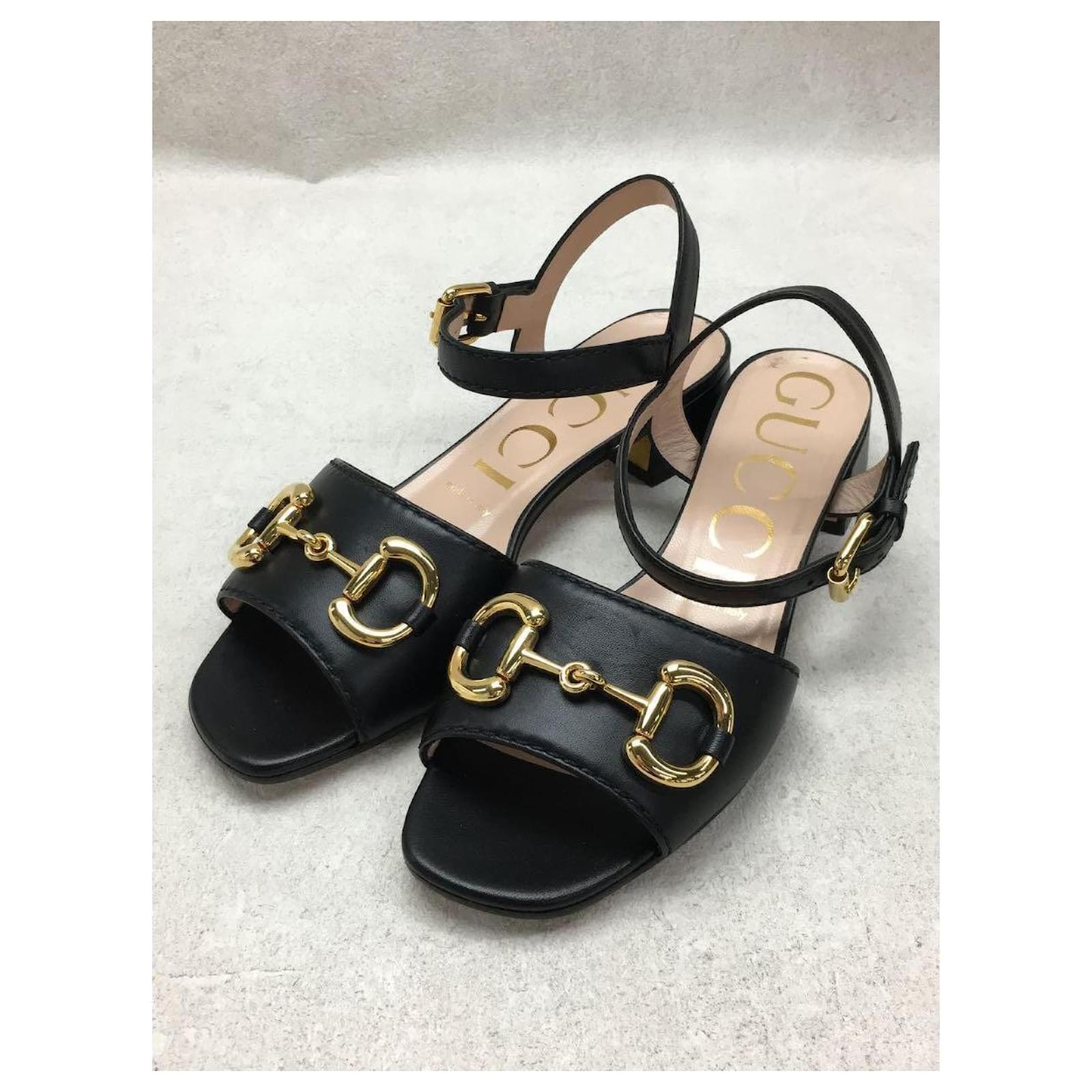 Gucci Des sandales Cuir Noir ref.586567 - Joli Closet
