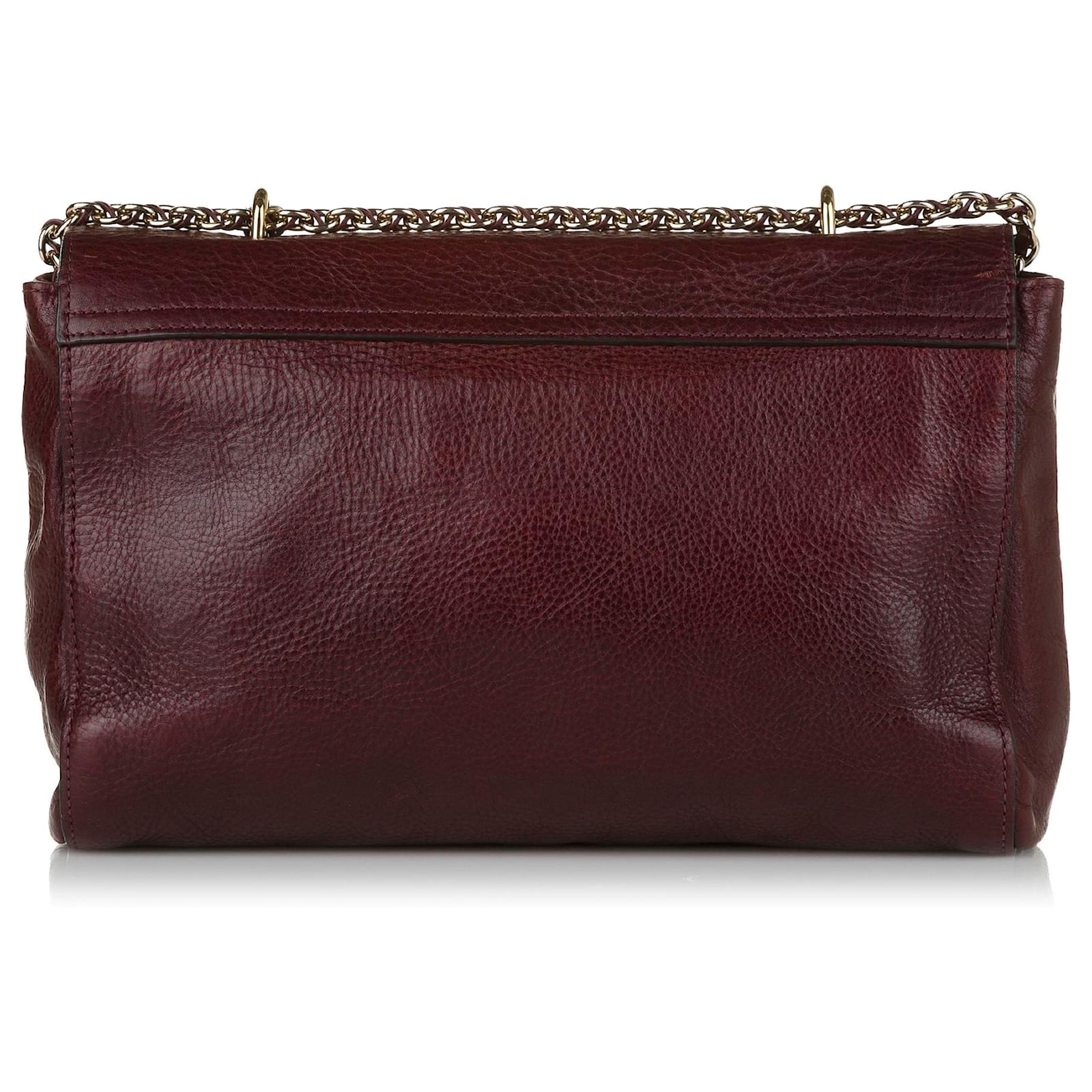 Mulberry Red Lily Leather Shoulder Bag Dark red Metal Pony-style ...