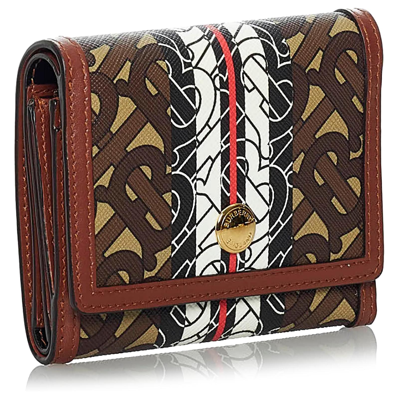 Burberry Brown Monogram Stripe Small Wallet Multiple colors Leather ...