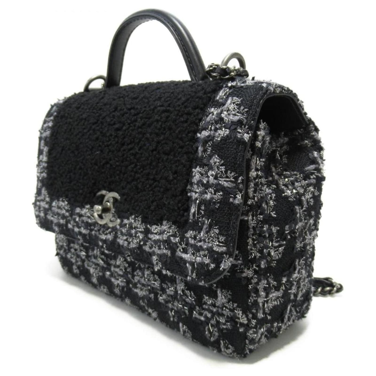 Chanel Coco Handle Black Tweed ref.589615 - Joli Closet