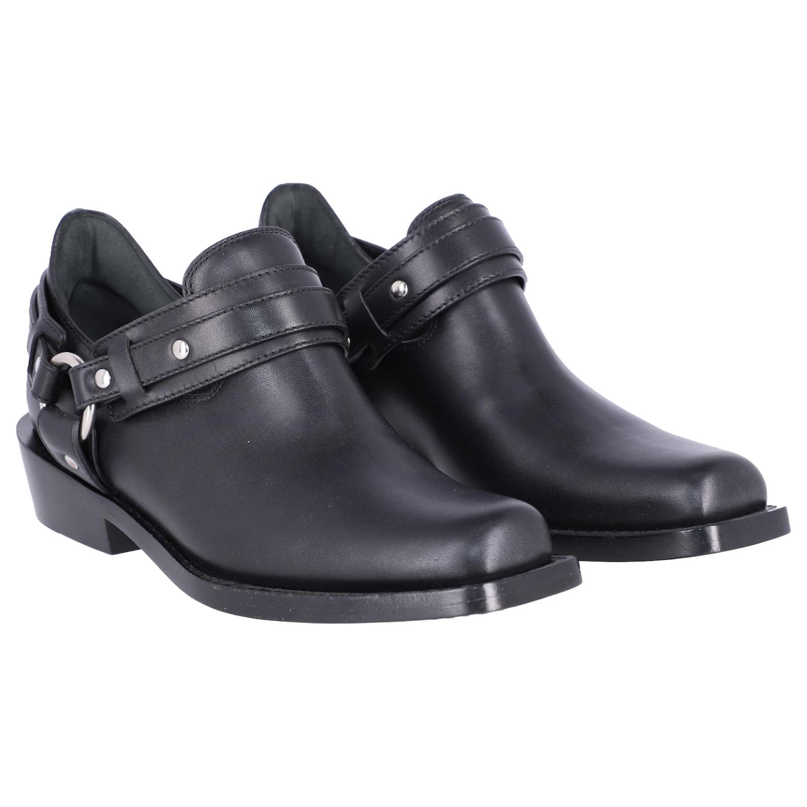 Paco Rabanne Moto Ankle Boots in Black Calf Leather ref.590846 - Joli ...