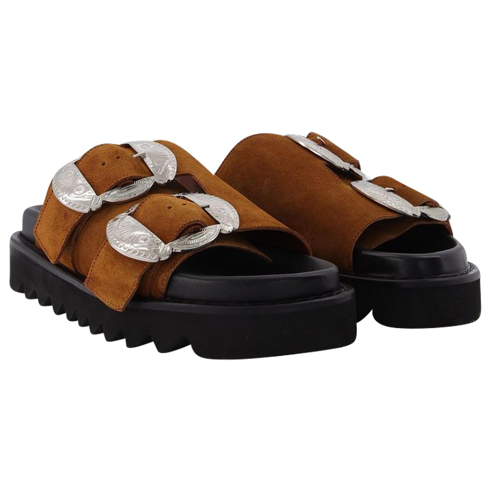 Toga Pulla Sandals in Brown Suede Leather ref.591999 - Joli Closet