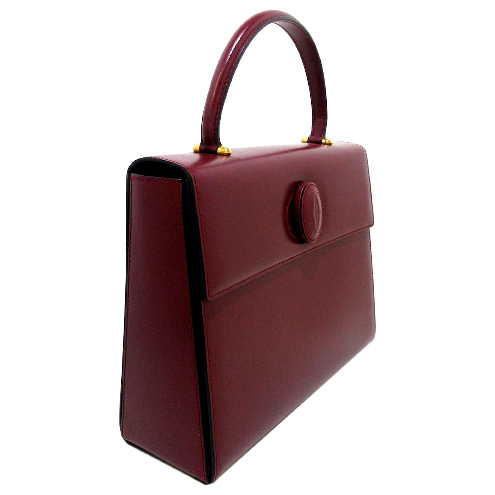 Cartier Red Must de Cartier Leather Handbag Dark red Pony-style ...