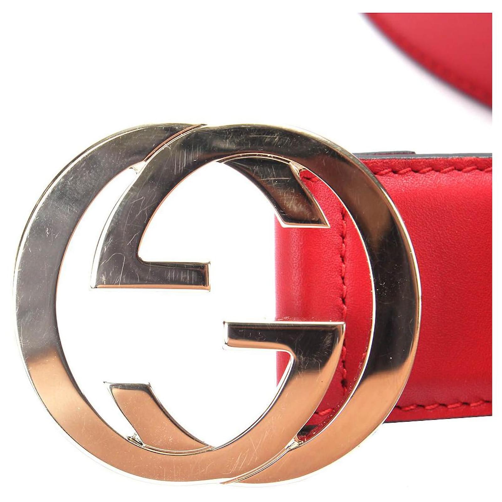 Gucci Interlocking G Leather Belt Red Pony-style calfskin ref.592423 ...
