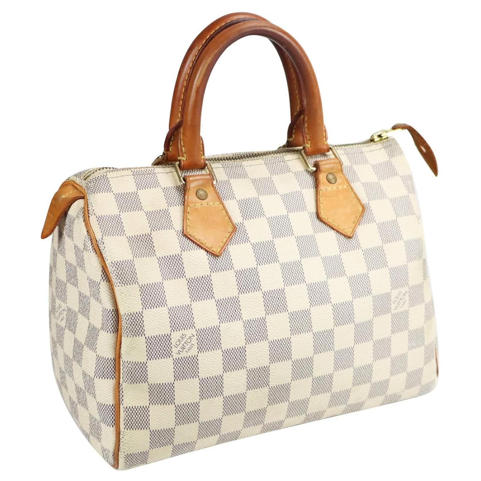 Louis Vuitton Speedy 25 Damier Azur Canvas White Cloth ref.592619 ...