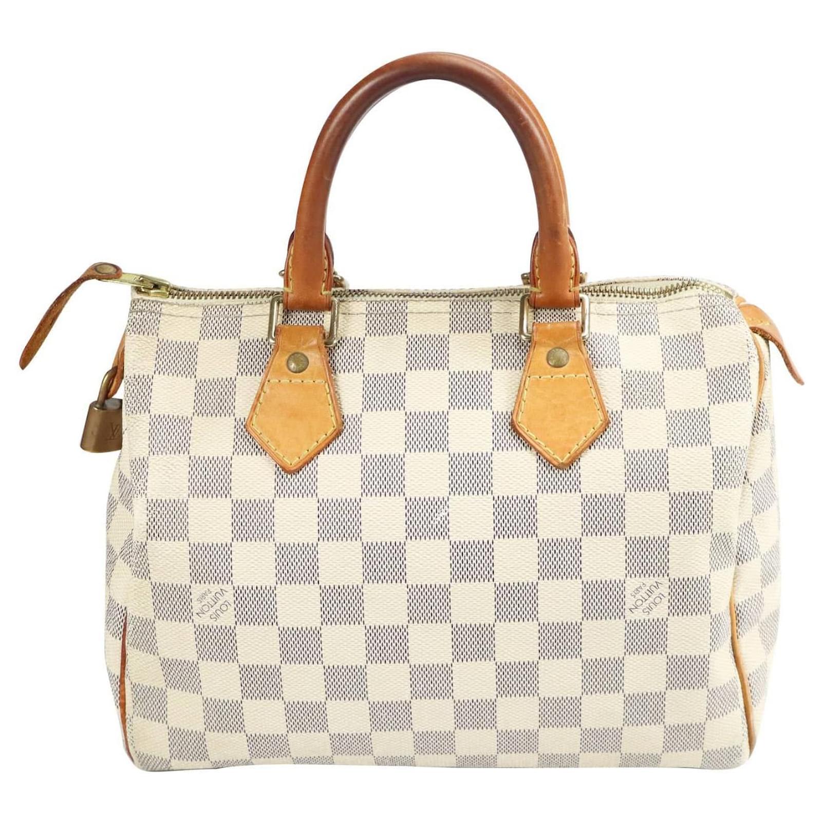 Louis Vuitton Speedy 25 Damier Azur Canvas White Cloth ref.592619 ...