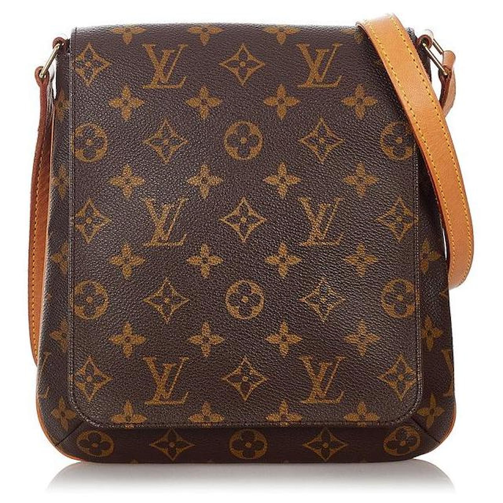 Louis Vuitton Monogram Musette Salsa langer Riemen Braun Leinwand ref ...