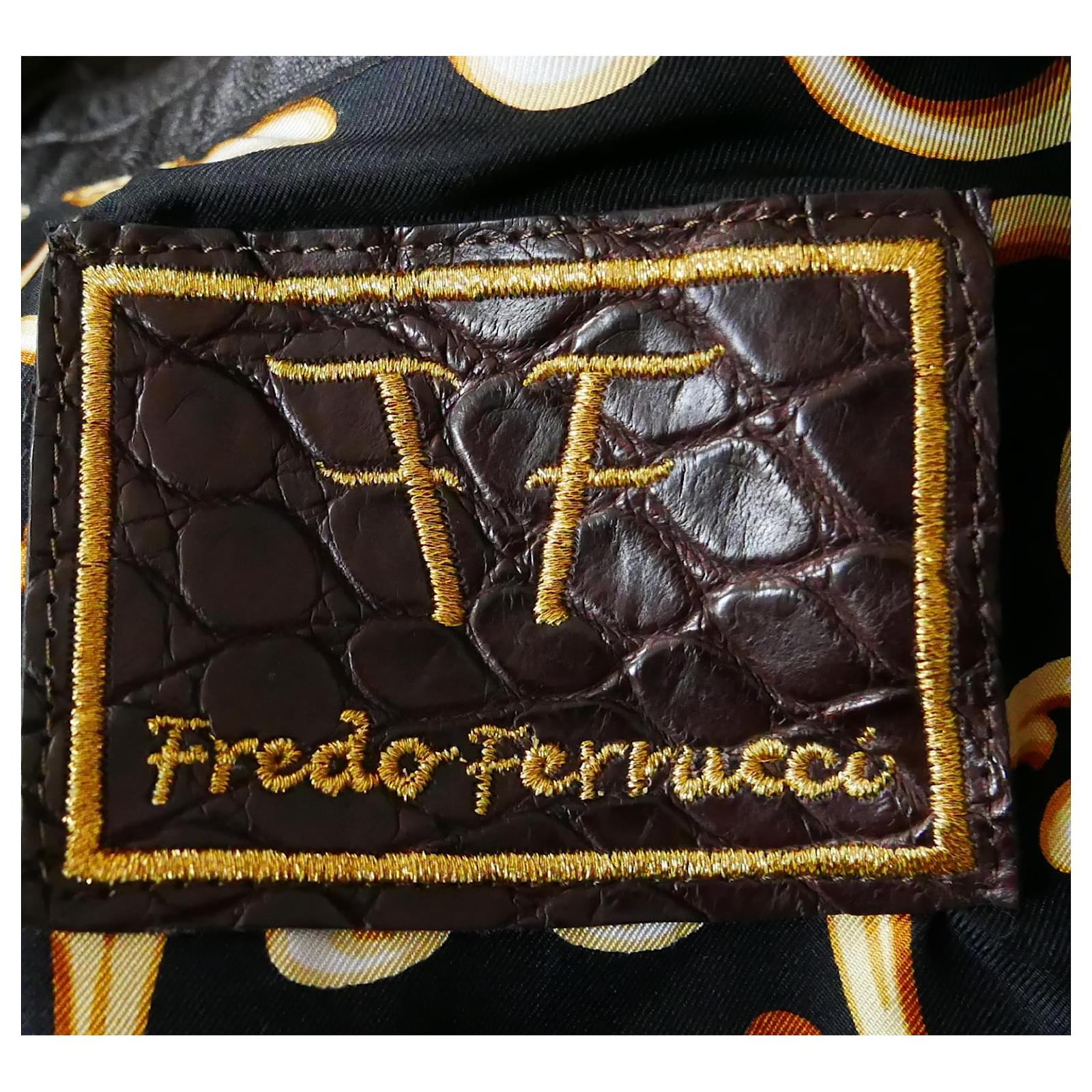 Autre Marque Fredo Ferrucci Alligator Leather Jacket Brown Exotic ...