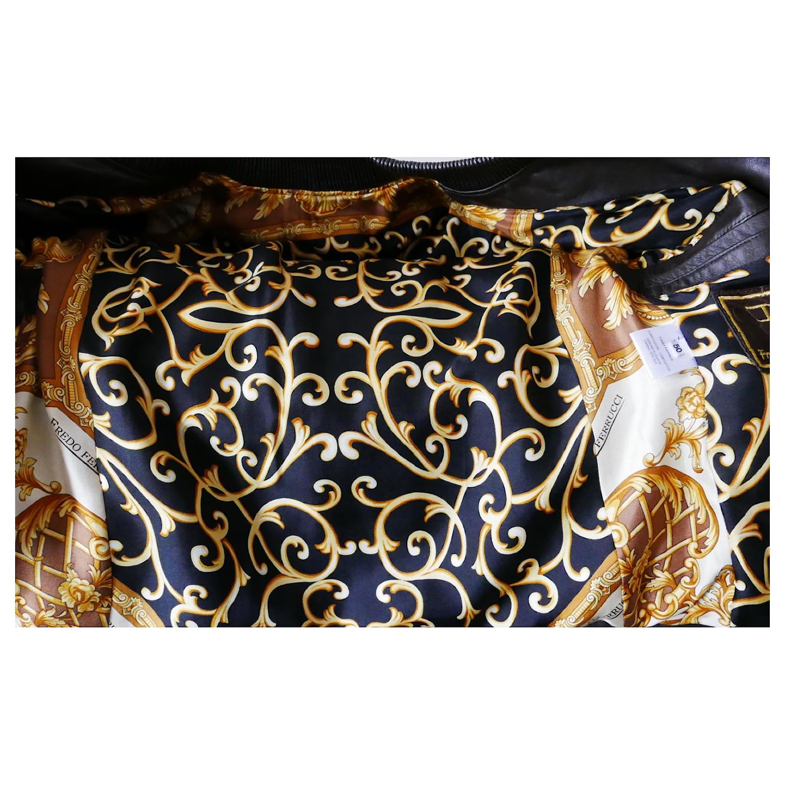 Autre Marque Fredo Ferrucci Alligator Leather Jacket Brown Exotic ...