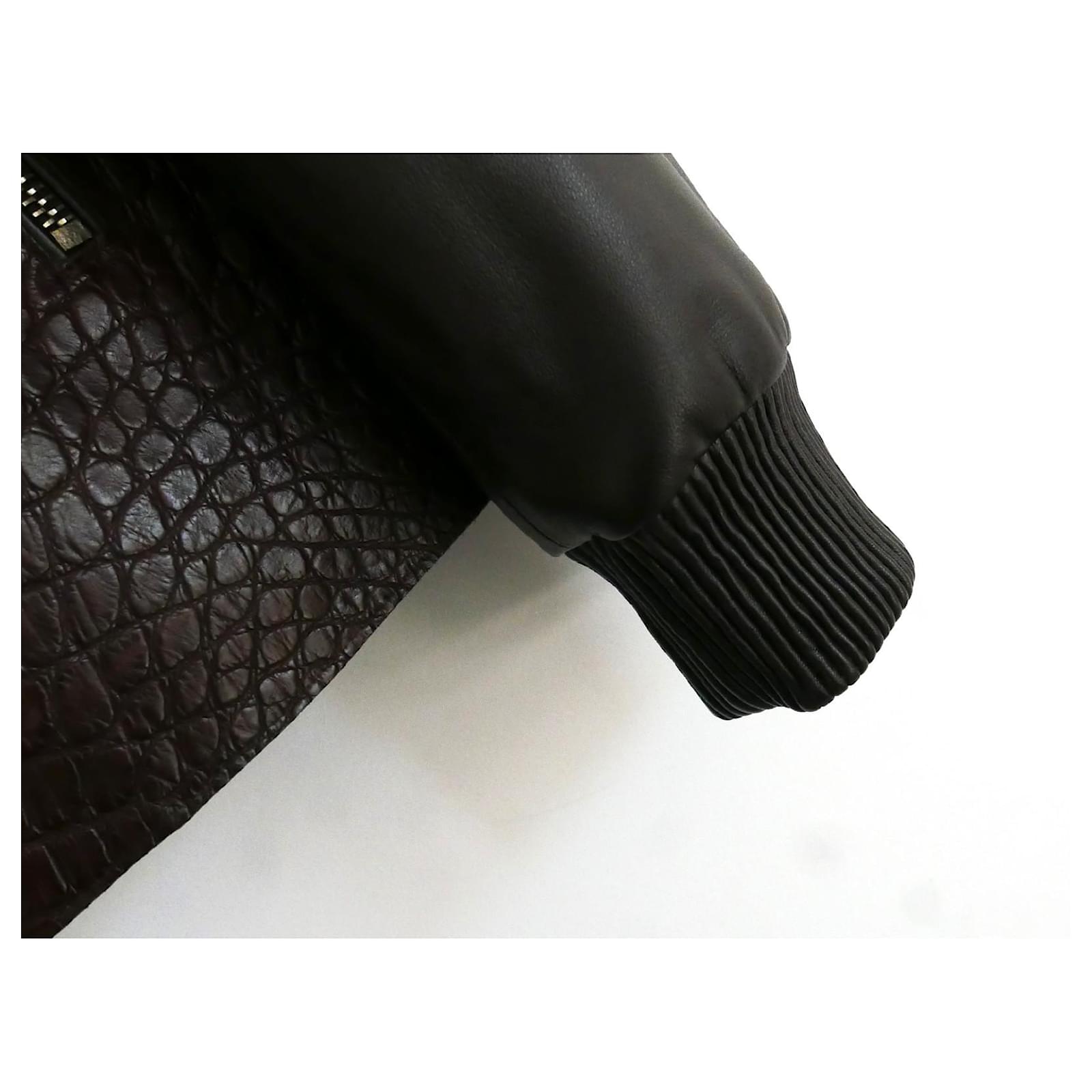 Autre Marque Fredo Ferrucci Alligator Leather Jacket Brown Exotic ...