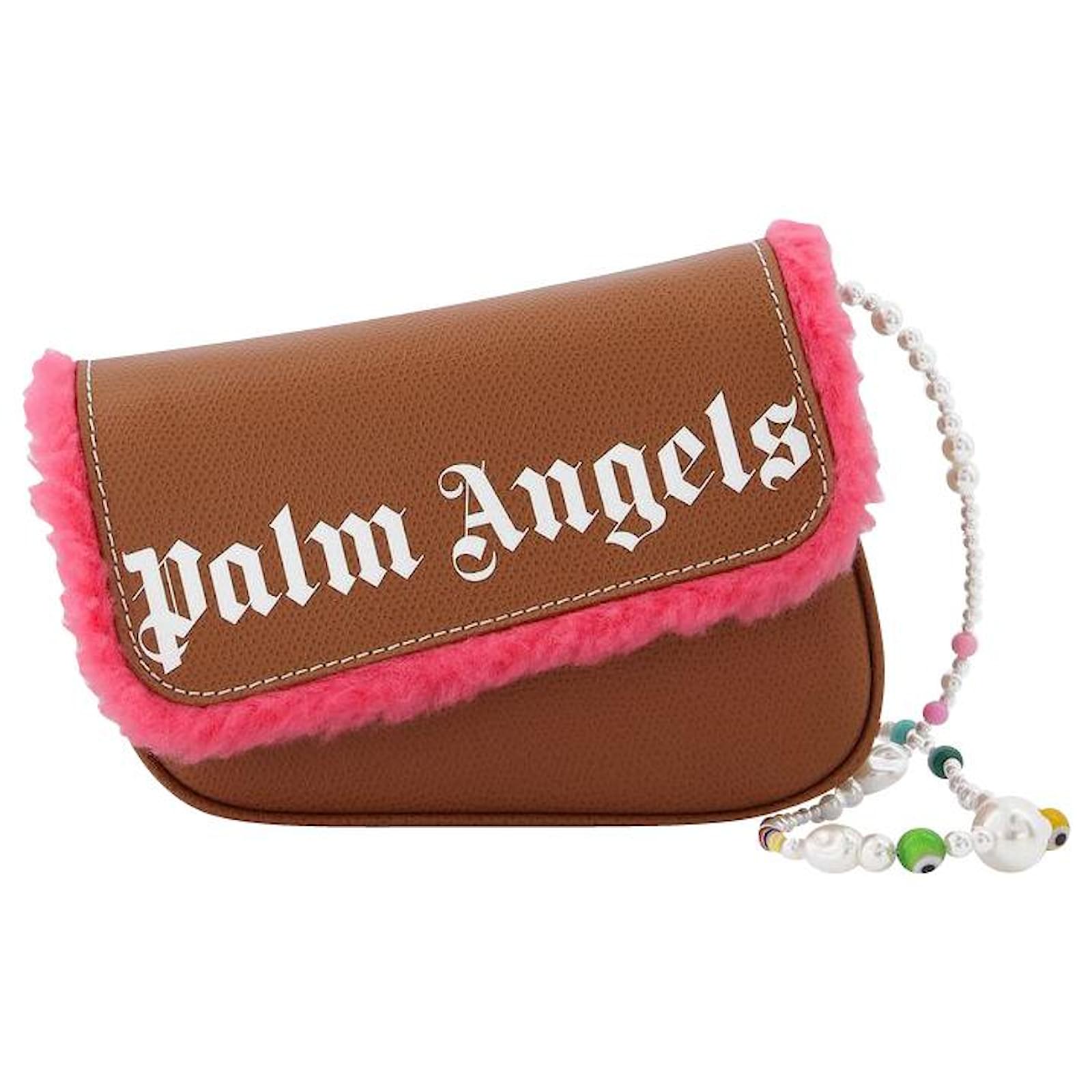 Palm Angels Crash Bag Pm in Brown and White Leather ref.598486 - Joli ...