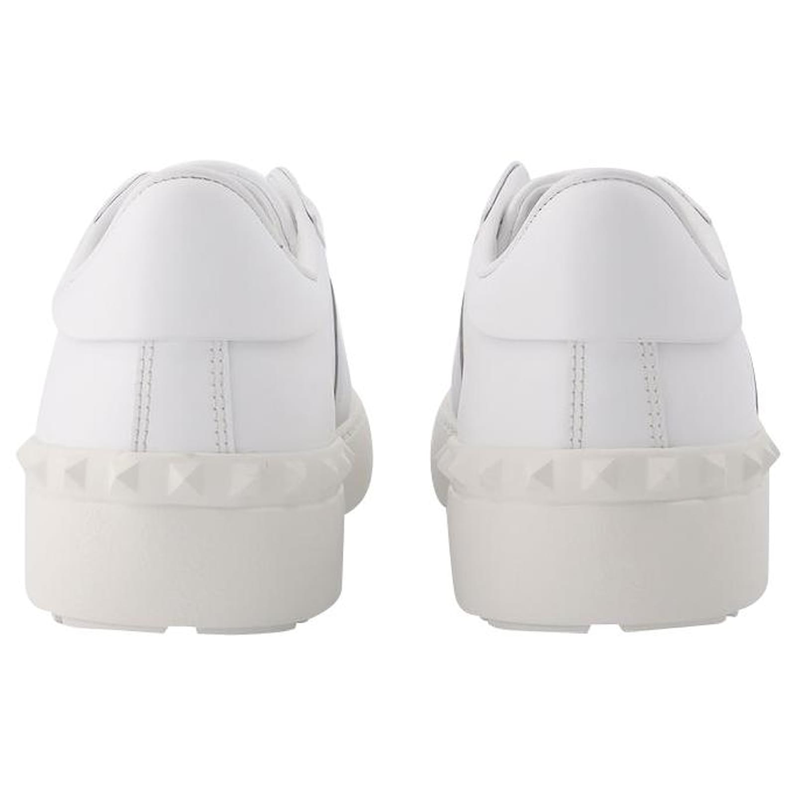 Valentino Garavani Sneaker Open en Cuir Blanc Multicolore ref.602338 ...