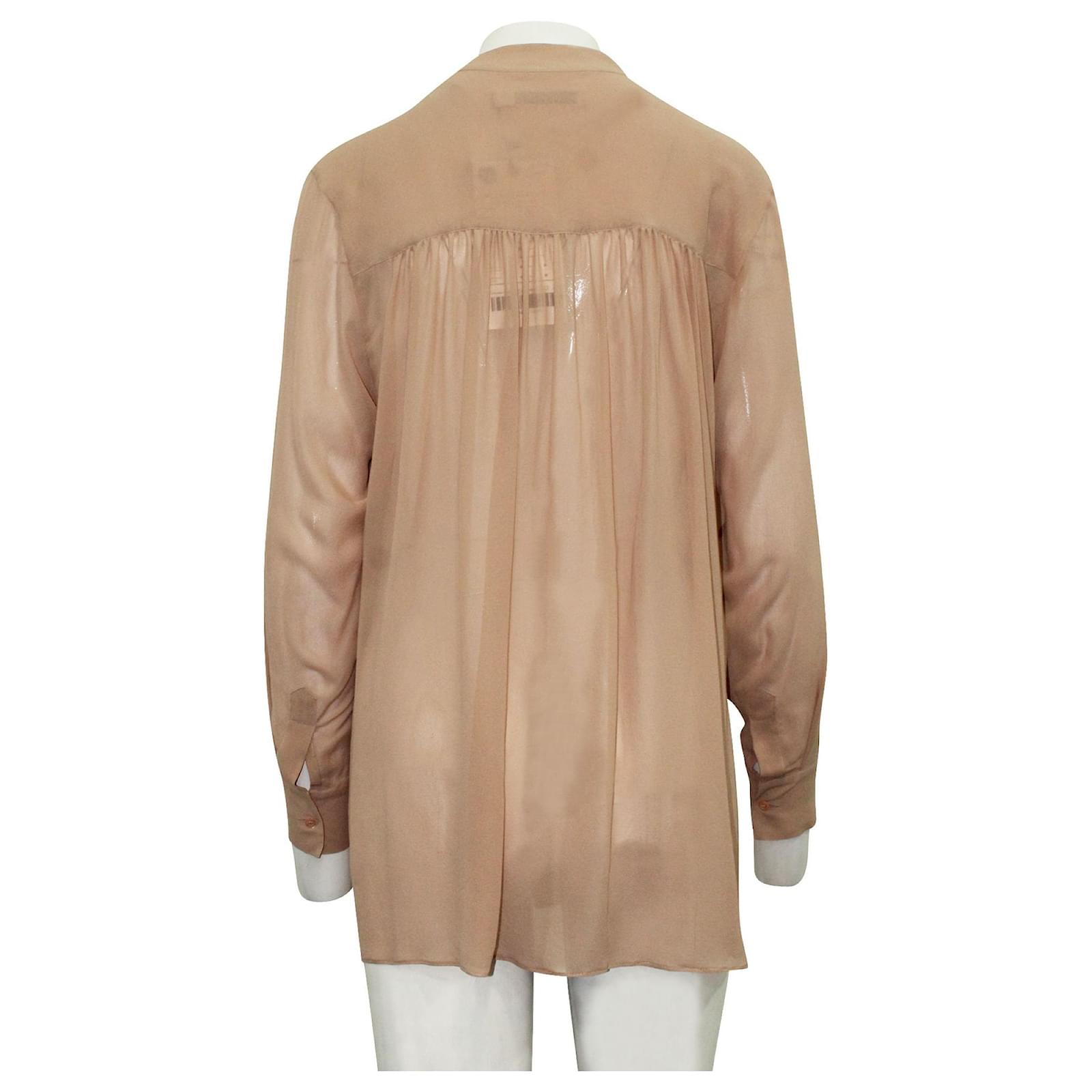 Dior Dusty Pink Semi-Transparent Shirt with Insect Embroidery Peach ...