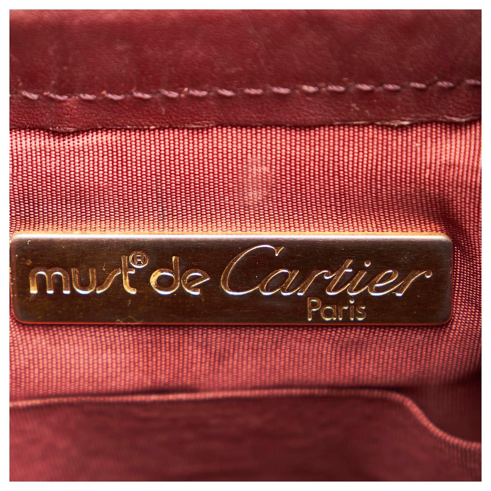 Cartier Red Must de Cartier Leather Bucket Bag Dark red Pony-style ...