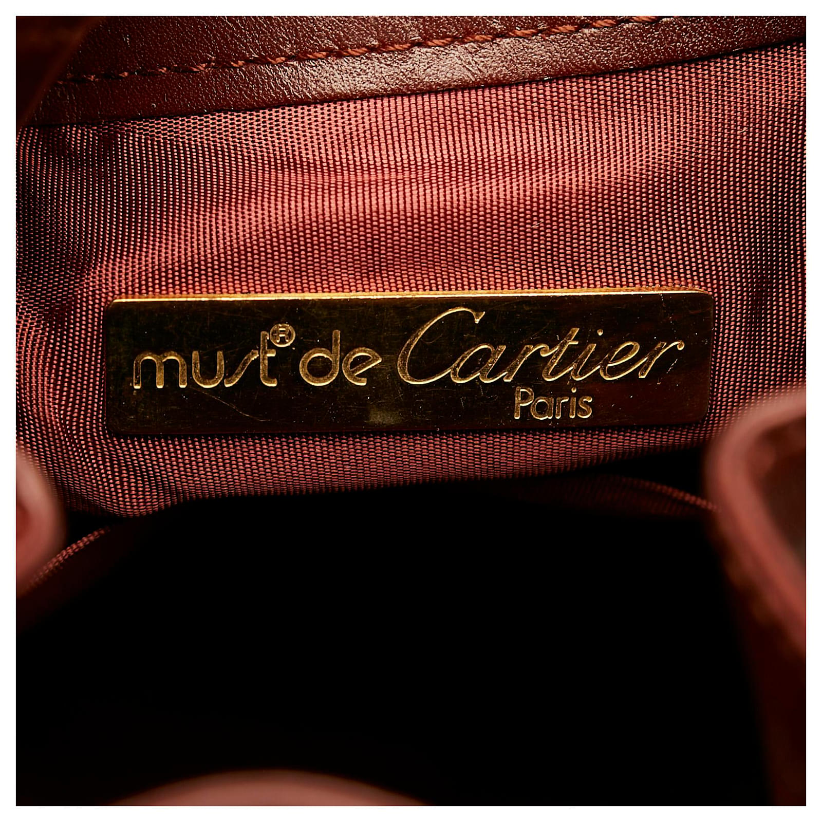 Cartier Red Must de Cartier Leather Bucket Bag Dark red Pony-style ...