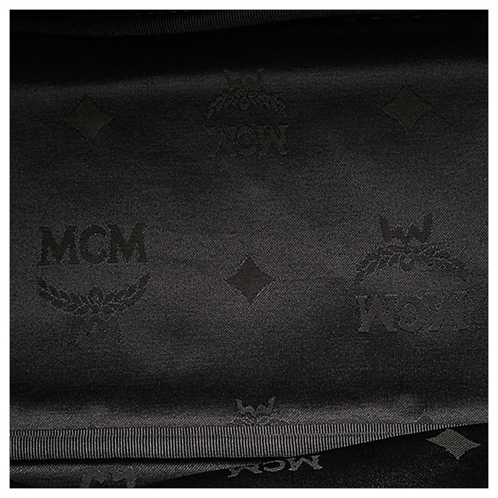 MCM Green Visetos Stark Leather Backpack Light green Pony-style ...