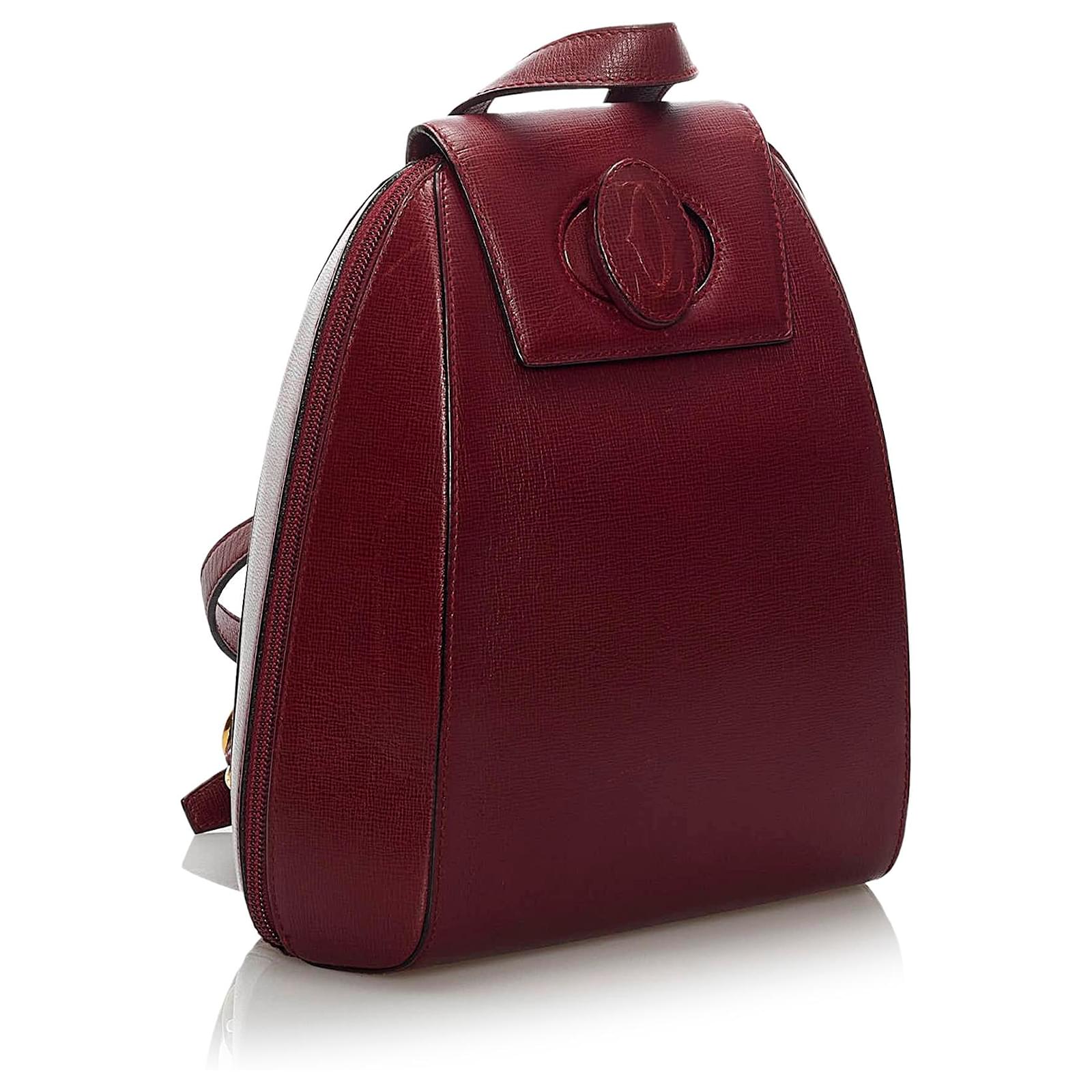 Cartier Red Must de Cartier Leather Backpack Dark red Pony-style ...