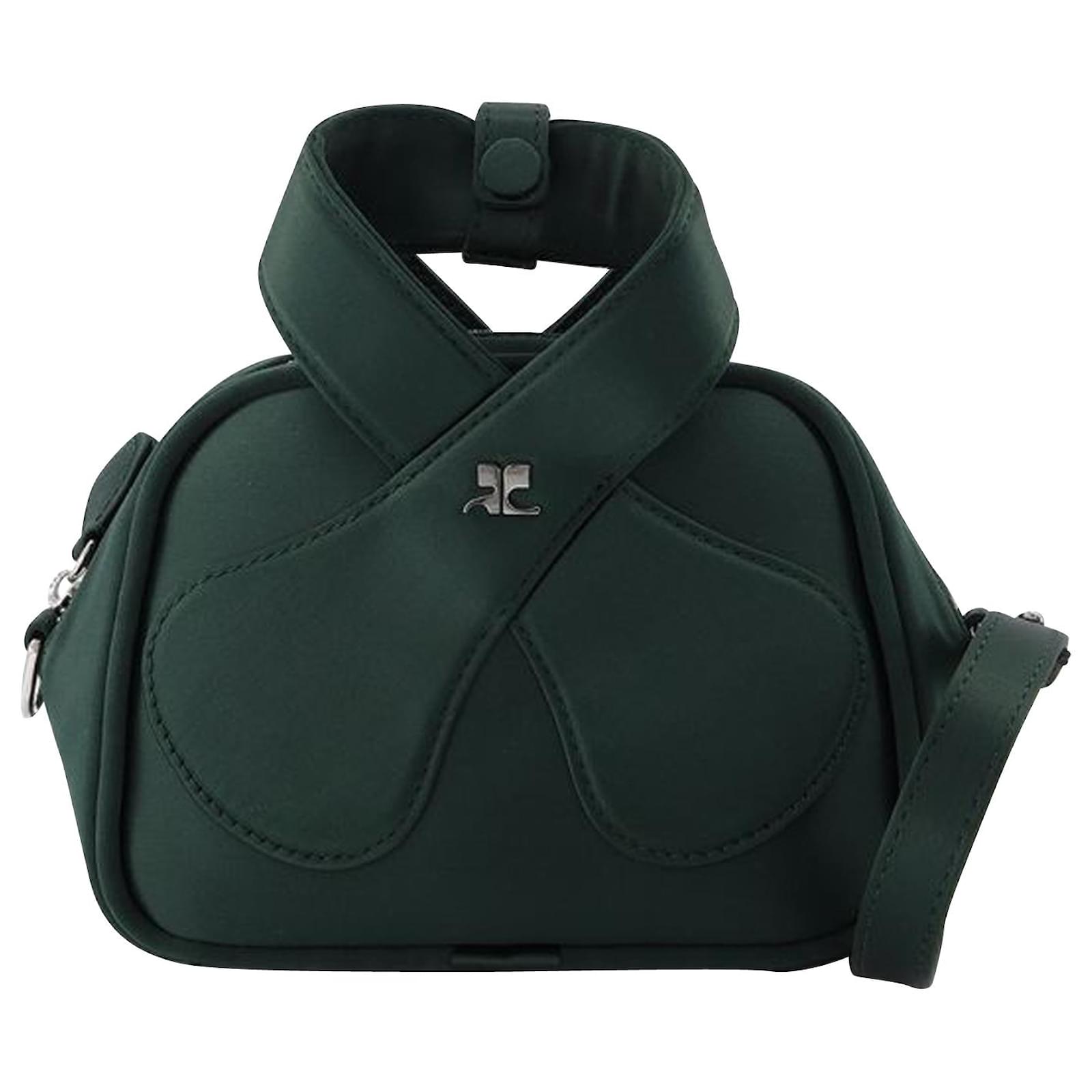 Courreges Satin Loop Baguette Bag in green satin Leather ref.606900 ...