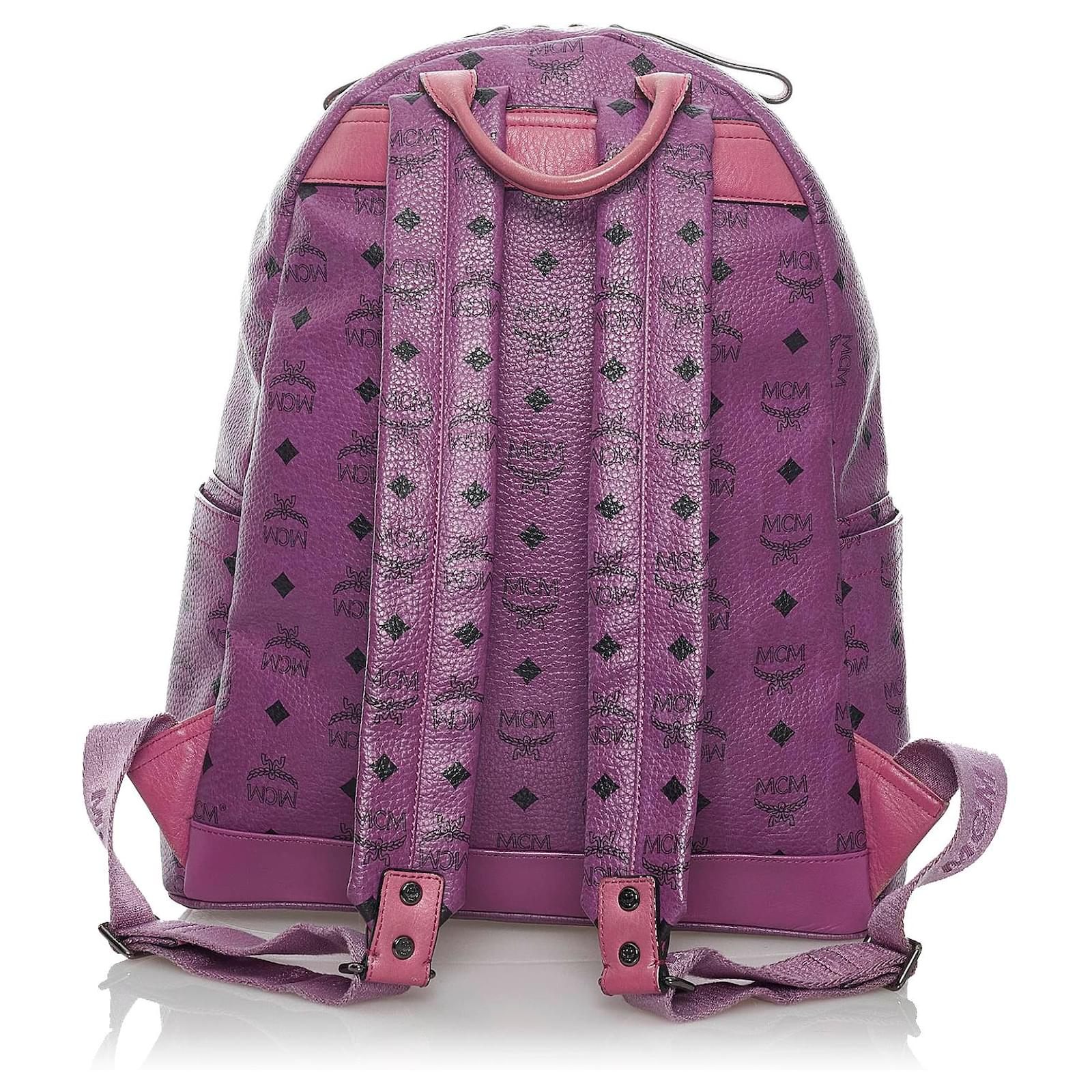 MCM Purple Visetos Stark Leather Backpack Pony-style calfskin ref ...