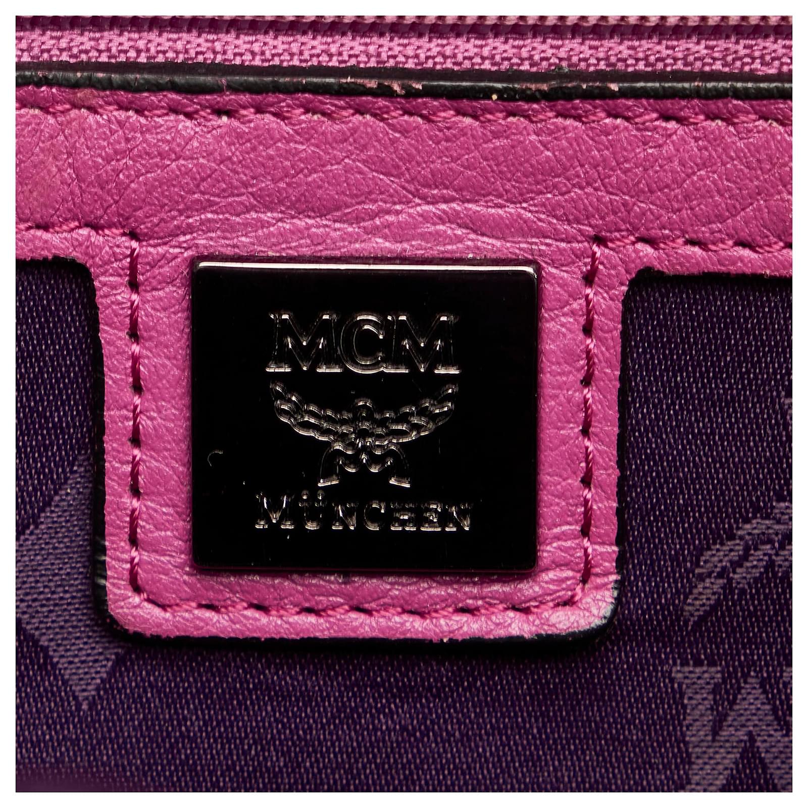 MCM Purple Visetos Stark Leather Backpack Pony-style calfskin ref ...