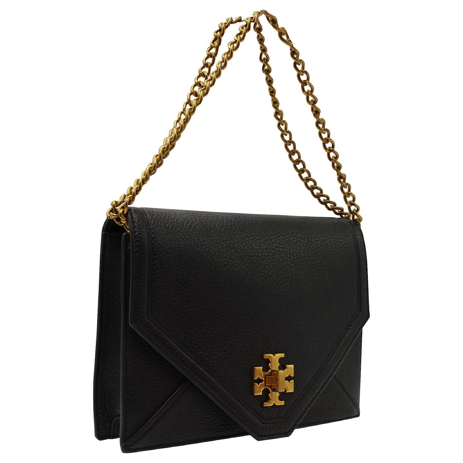 Tory Burch Black grained leather shoulder bag ref.607626 - Joli Closet