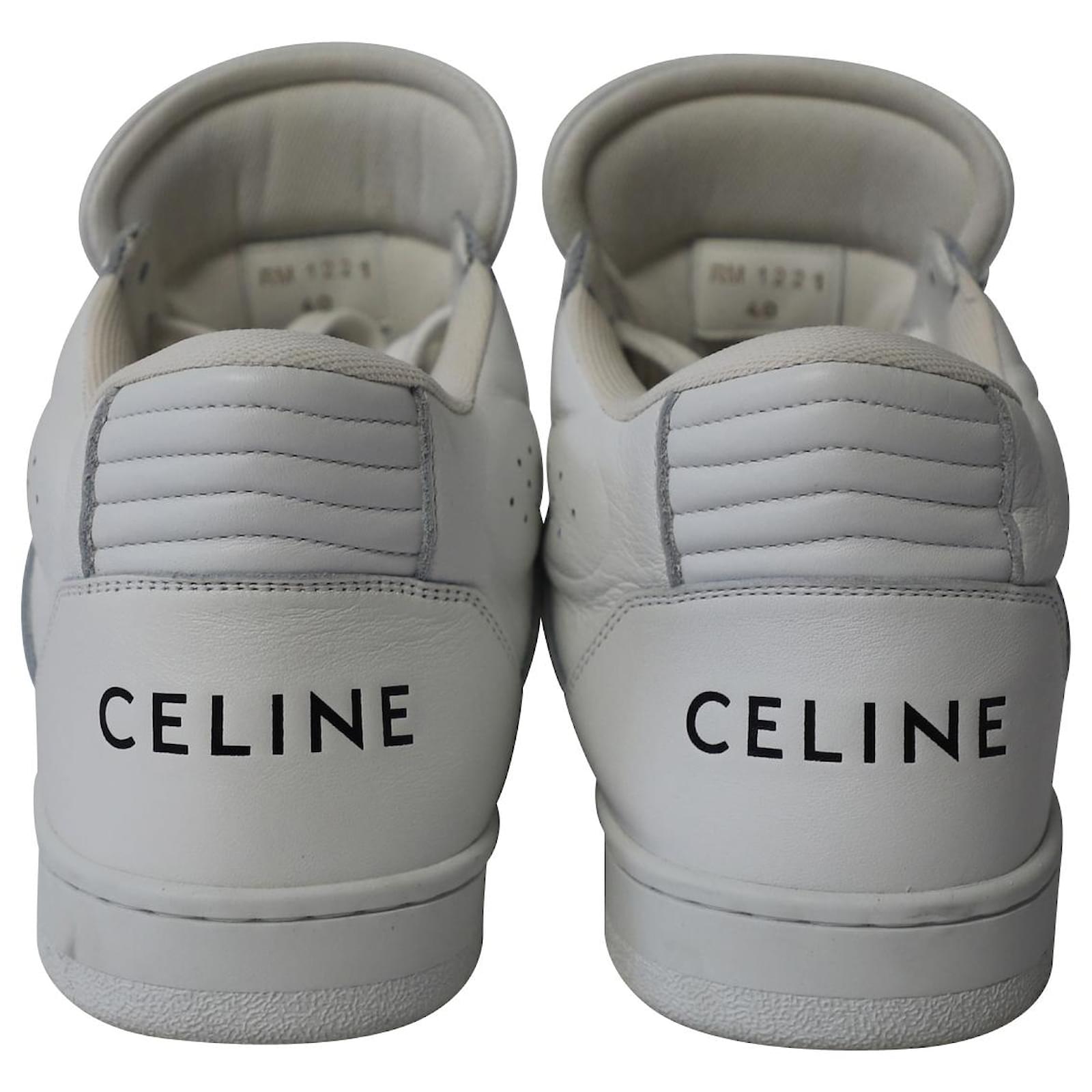 Céline CT-02 Baskets montantes en cuir de veau blanc Cuir Veau façon ...