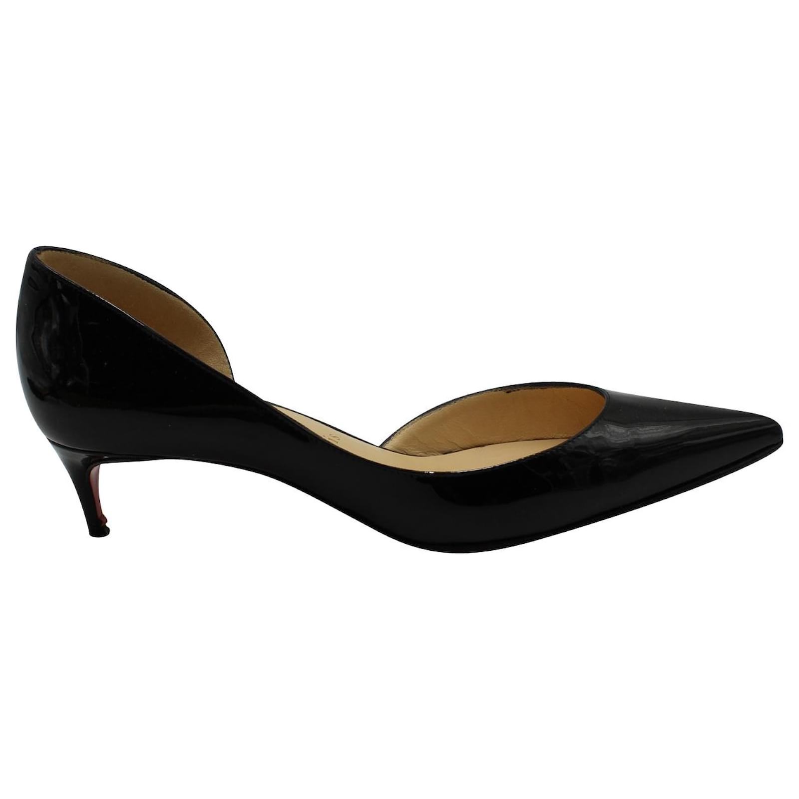 Christian Louboutin Iriza Open-Side Pumps in Black Patent Leather ref ...