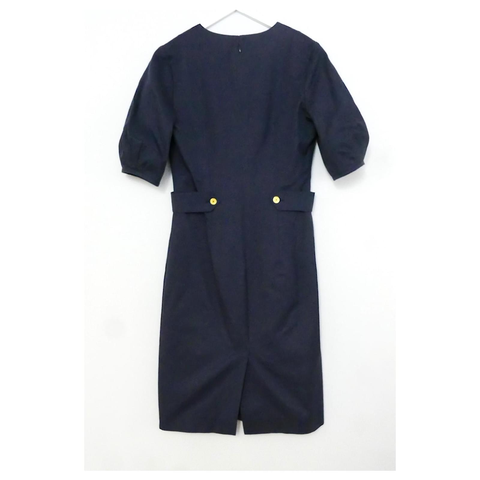 Yves Saint Laurent Yves-Saint-Laurent-Resort 2011 Marineblaues Kleid ...