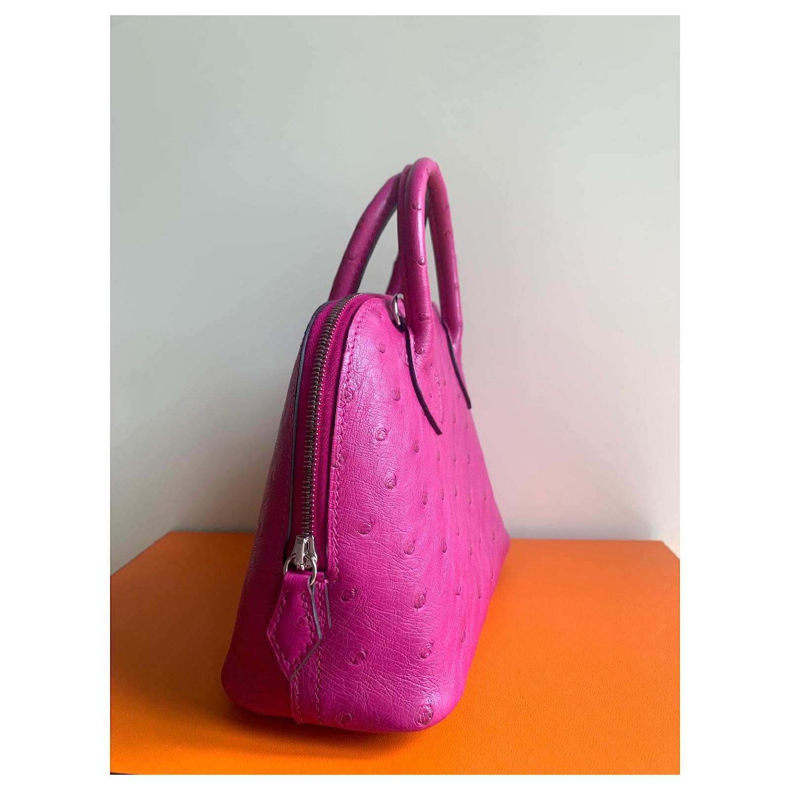 Hermès Mini Bolide 1923 Pink Ostrich leather ref.613486 - Joli Closet