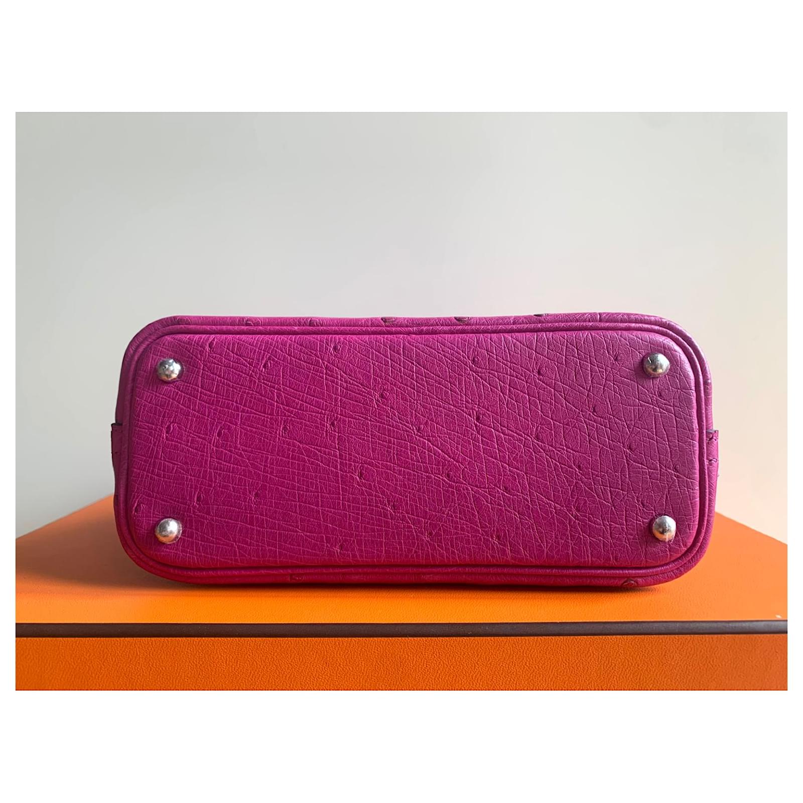 Hermès Mini Bolide 1923 Pink Ostrich leather ref.613486 - Joli Closet
