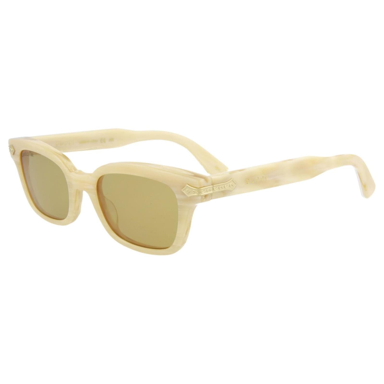 Gucci Square-Frame Acetate Sunglasses Beige Cellulose fibre ref.614010 ...