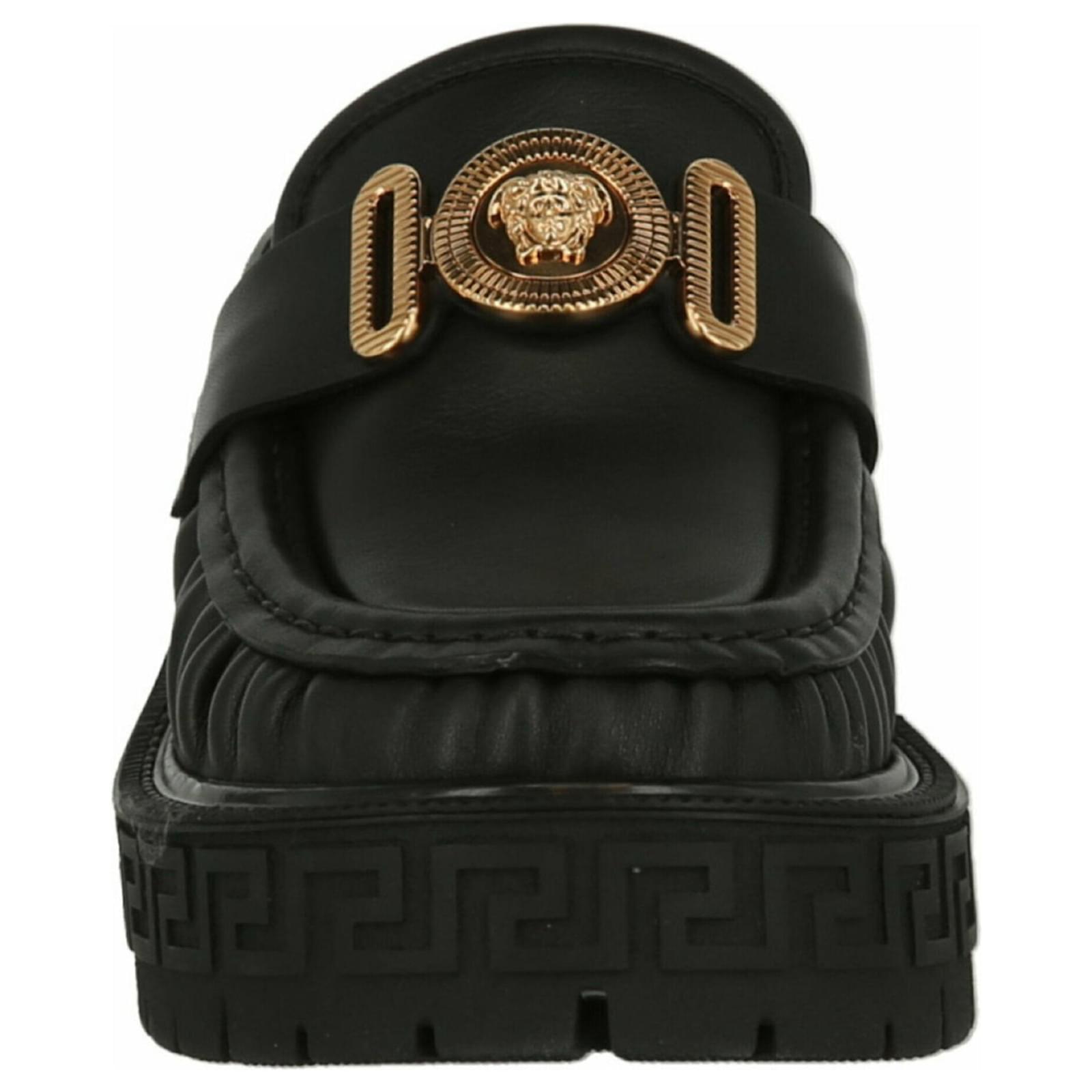 Versace Medusa Biggie Platform Mules Black ref.614242 - Joli Closet