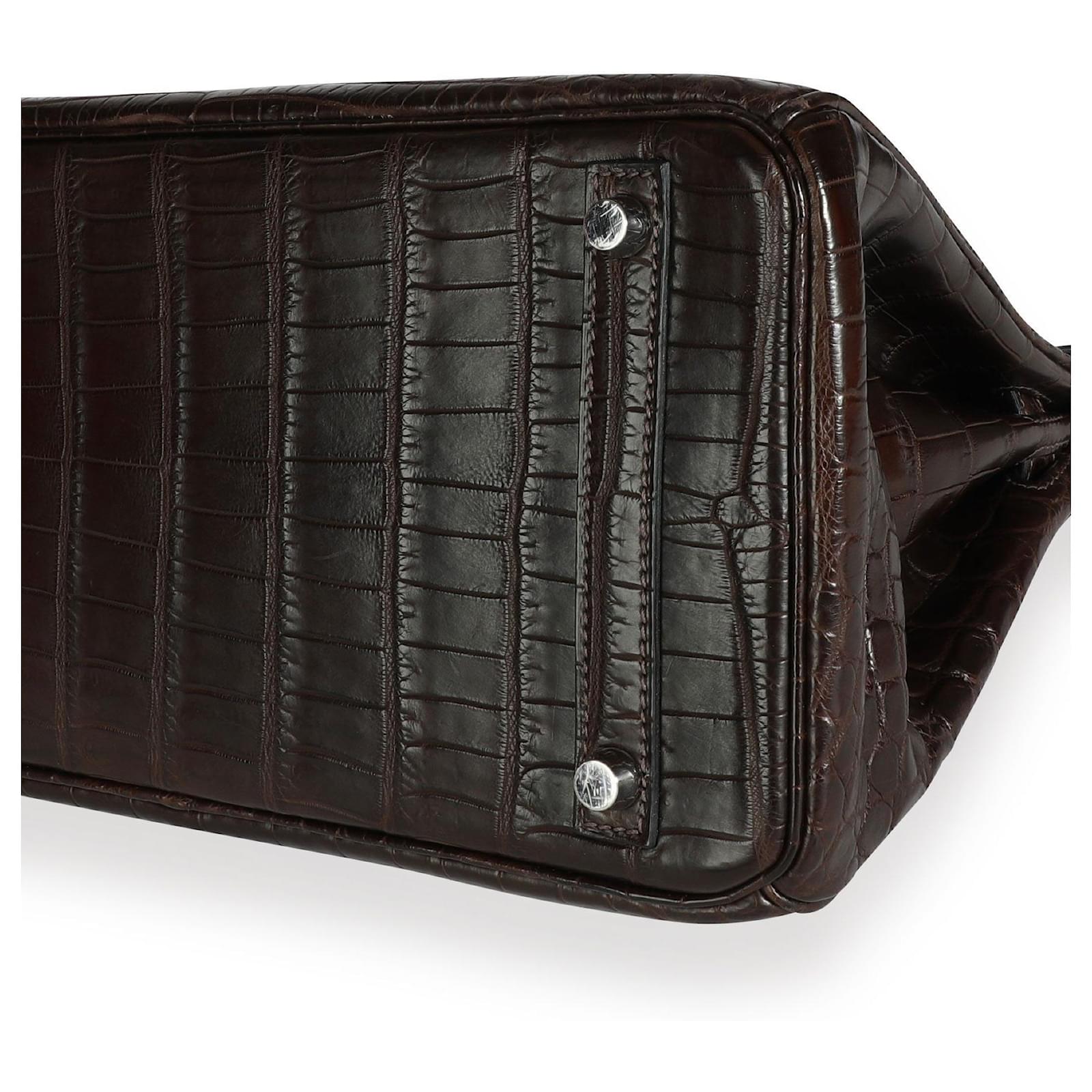 Hermès Hermes Havane Matte Niloticus Crocodile Birkin 30 PHW Brown ref ...
