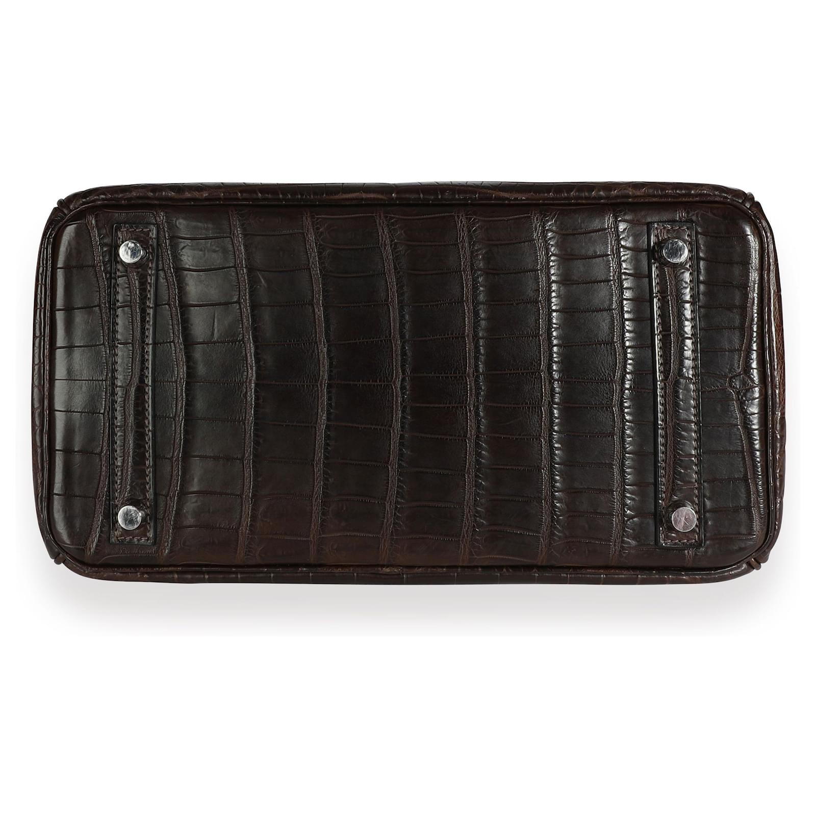 Hermès Hermes Havane Matte Niloticus Crocodile Birkin 30 PHW Brown ref ...