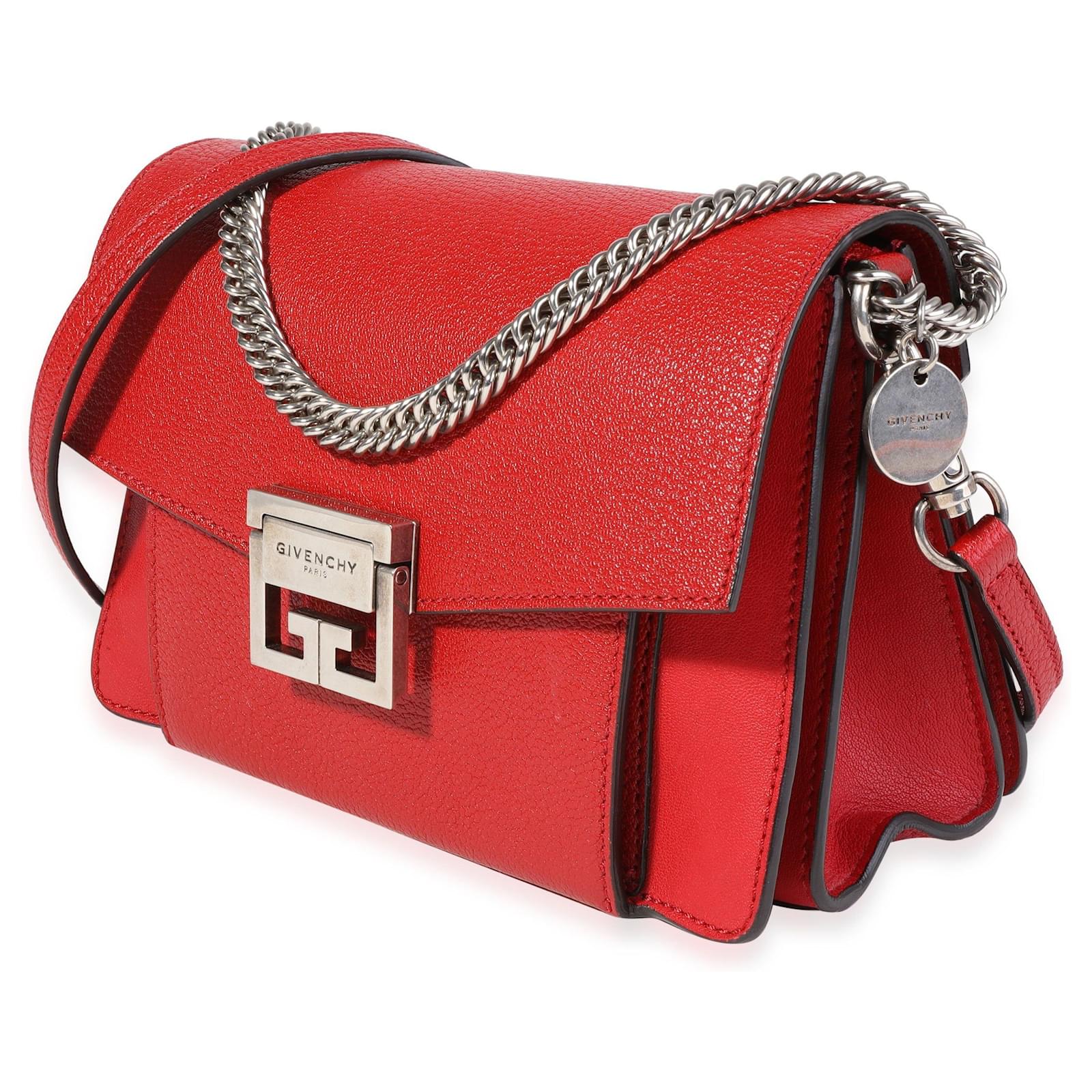 Givenchy Red Goatskin Small Gv3 Shoulder Bag ref.614308 - Joli Closet