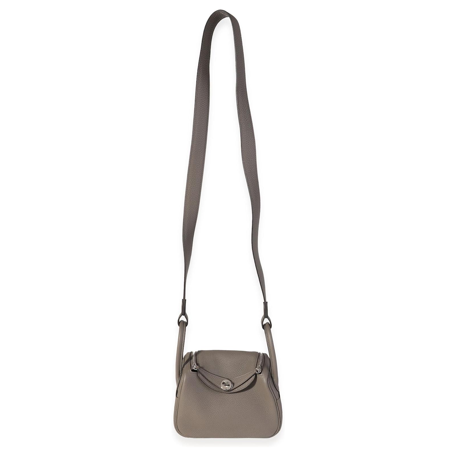 Hermès Etain Clémence Mini Lindy 20 PHW Gris ref.614474 - Joli Closet
