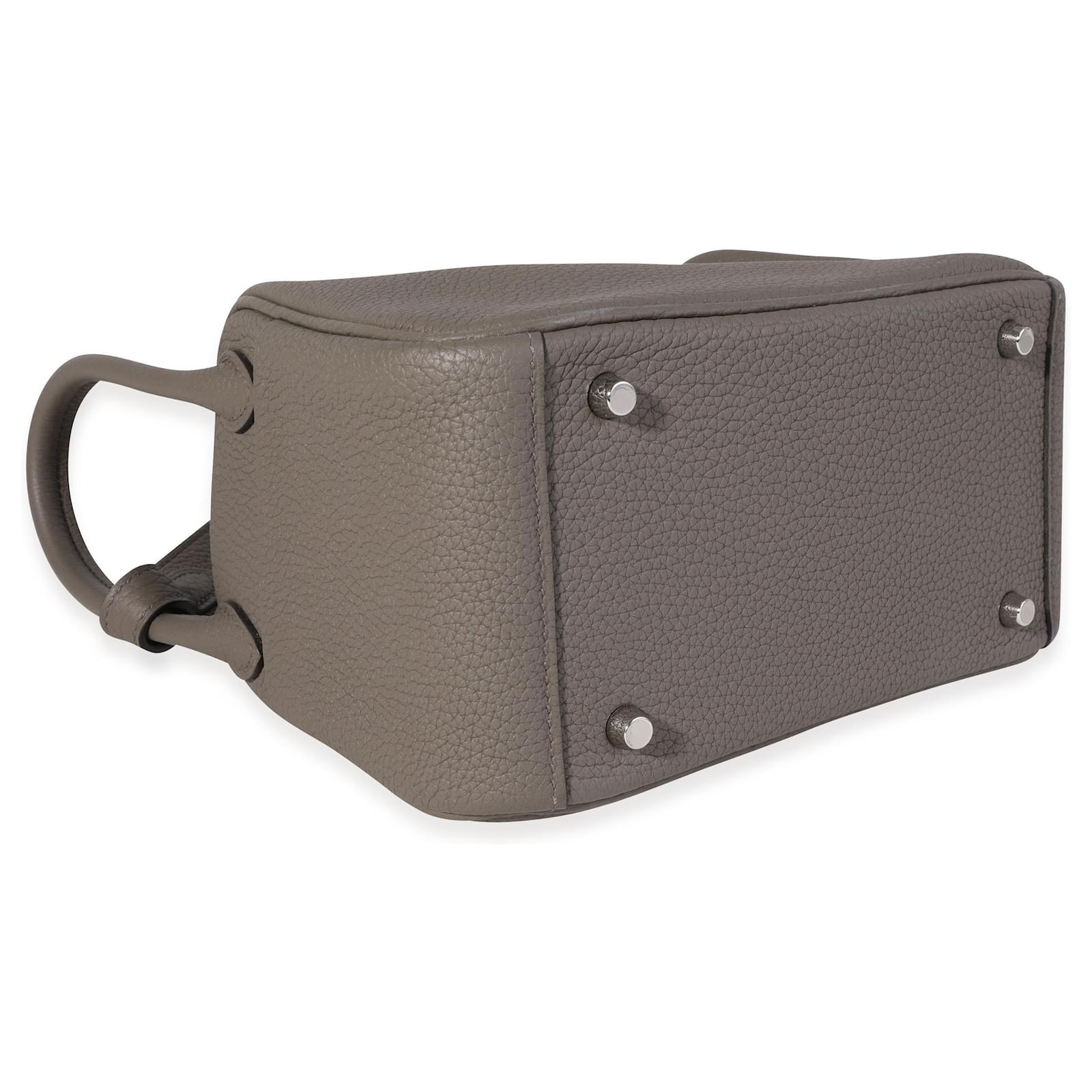 Hermès Hermes Etain Clemence Mini Lindy 20 PHW Grey ref.614474 - Joli ...