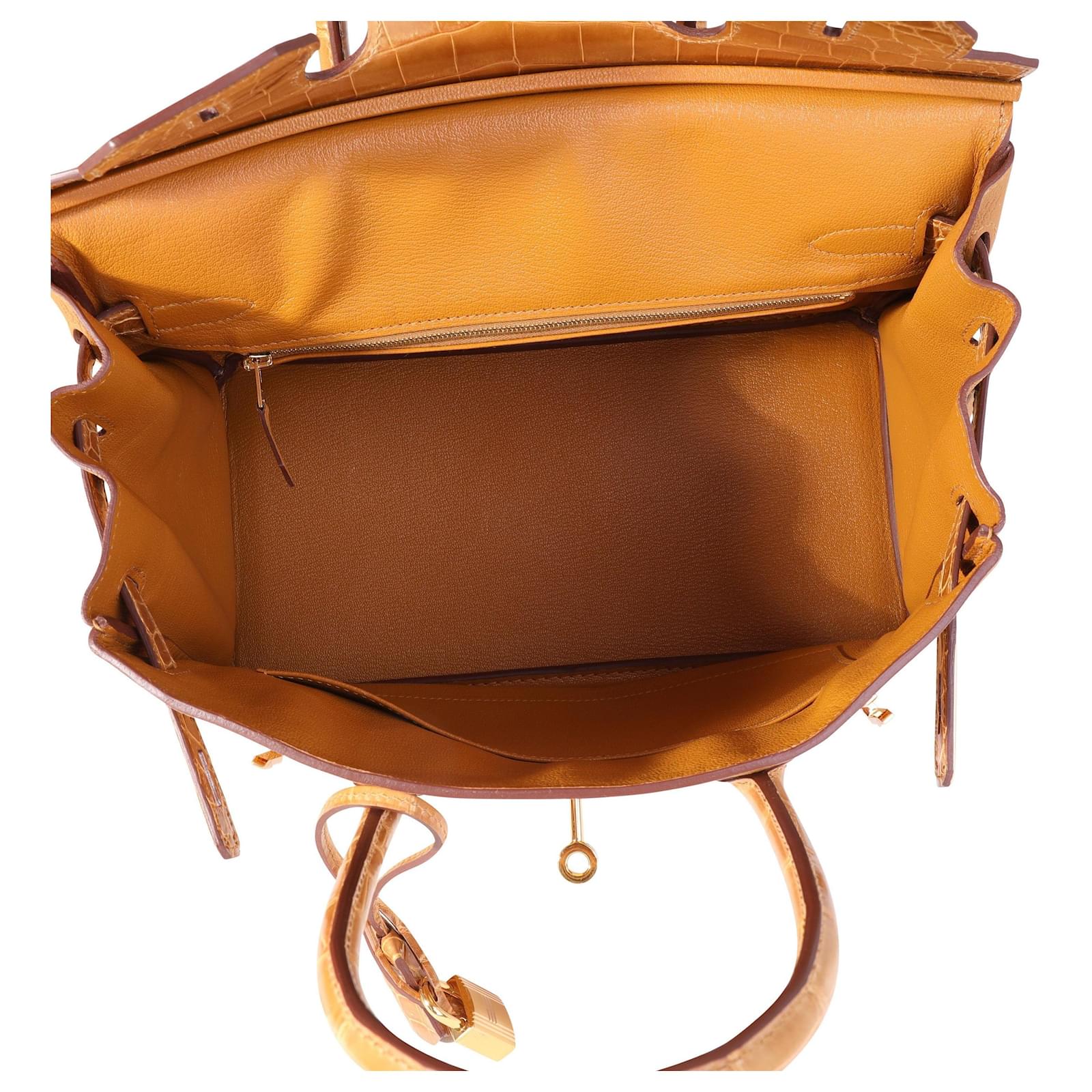 Hermès Hermes Caramel Tabac Shiny Niloticus Crocodile & Togo Touch ...
