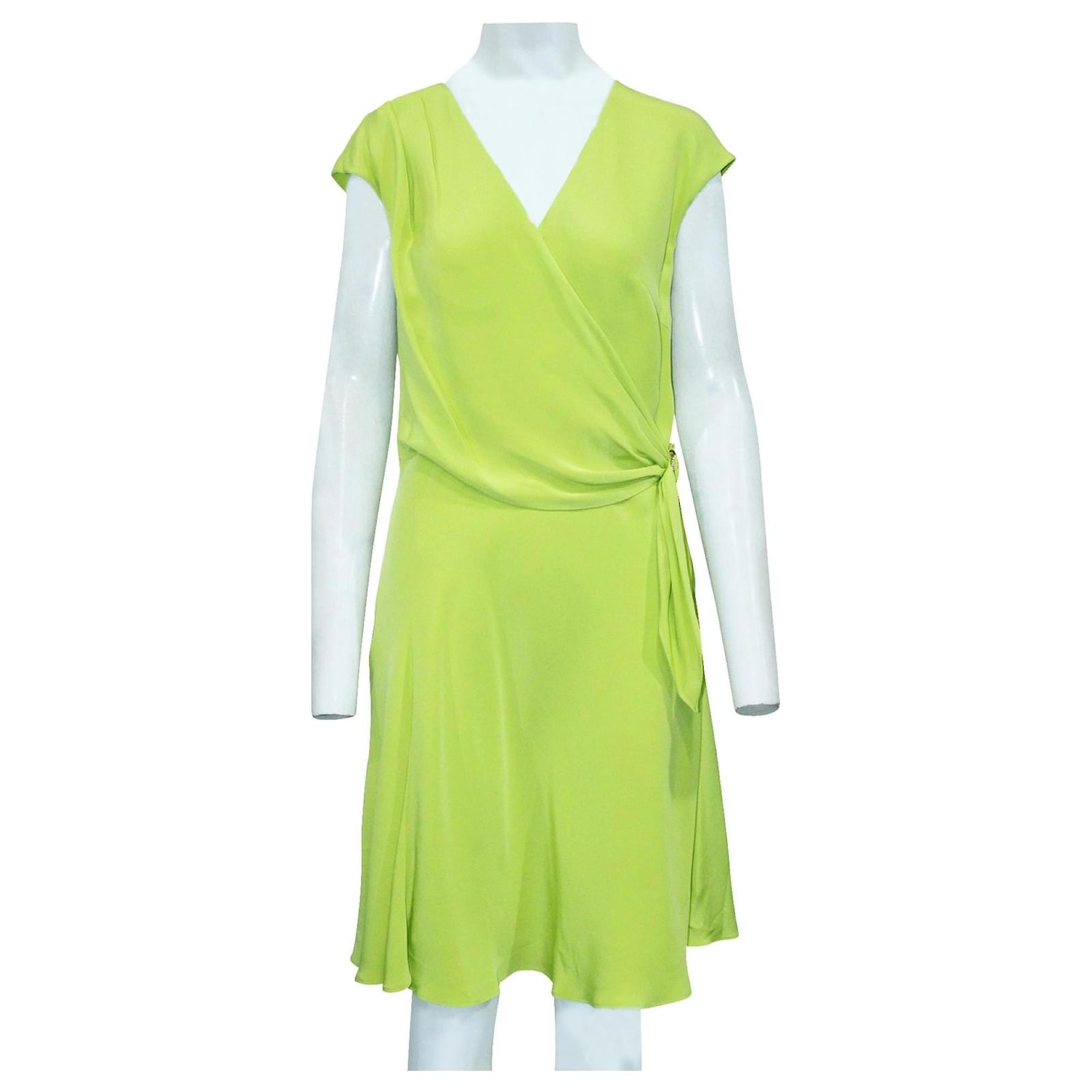 Escada Robe de cocktail vert fluo Soie ref.615869 - Joli Closet