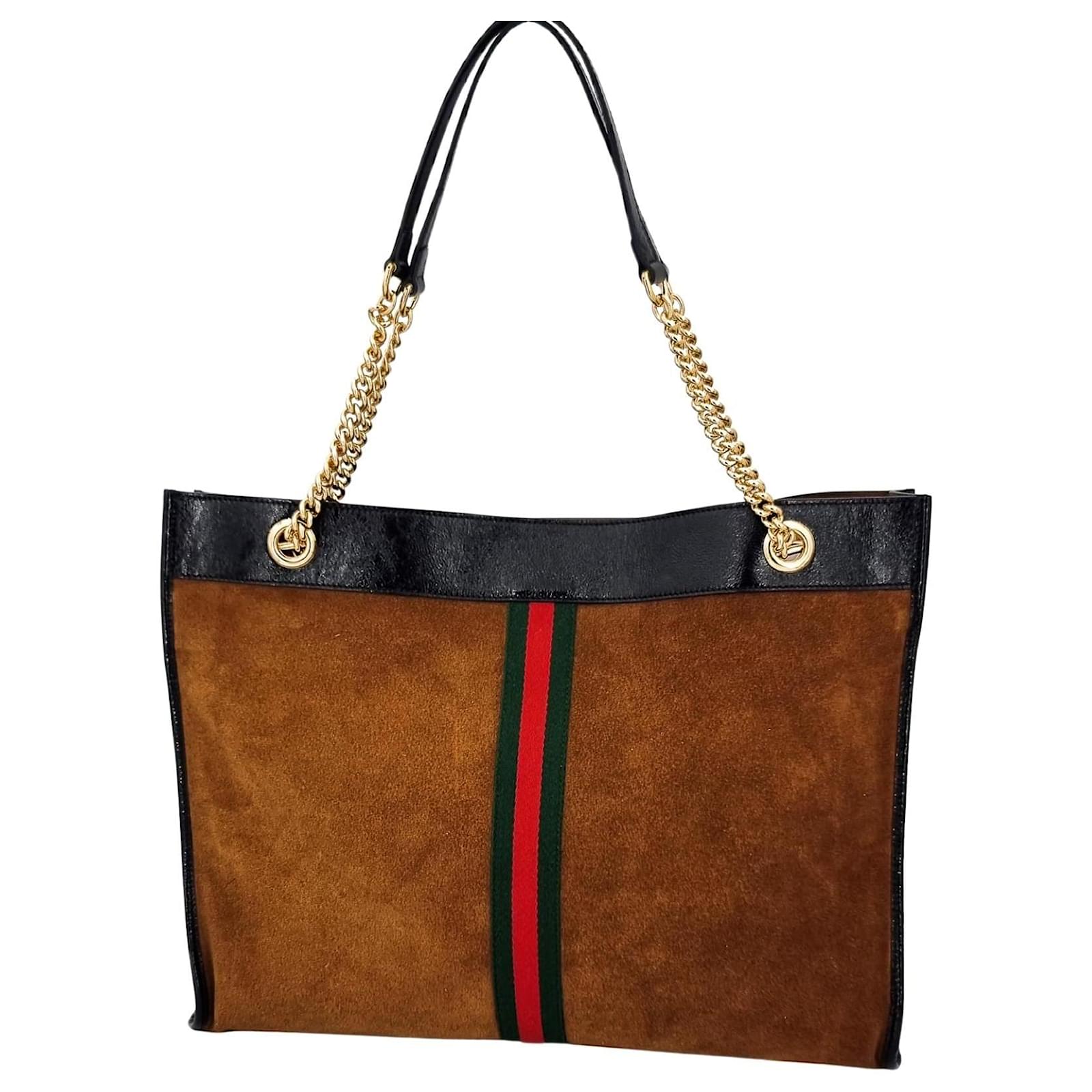 Gucci Maxi Rajah Tote Brown Suede Leather ref.616654 - Joli Closet