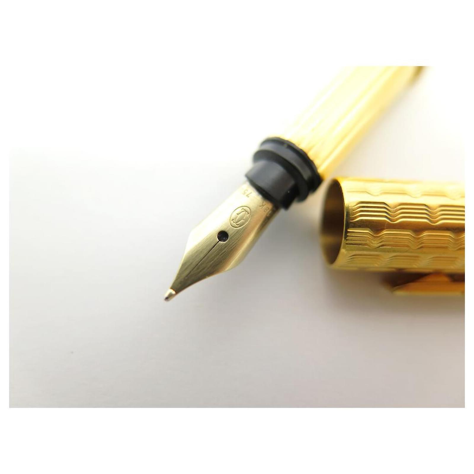 VINTAGE CARTIER TRINITY FOUNTAIN PEN IN GOLD PLATED FOUNTAIN PEN Golden ...