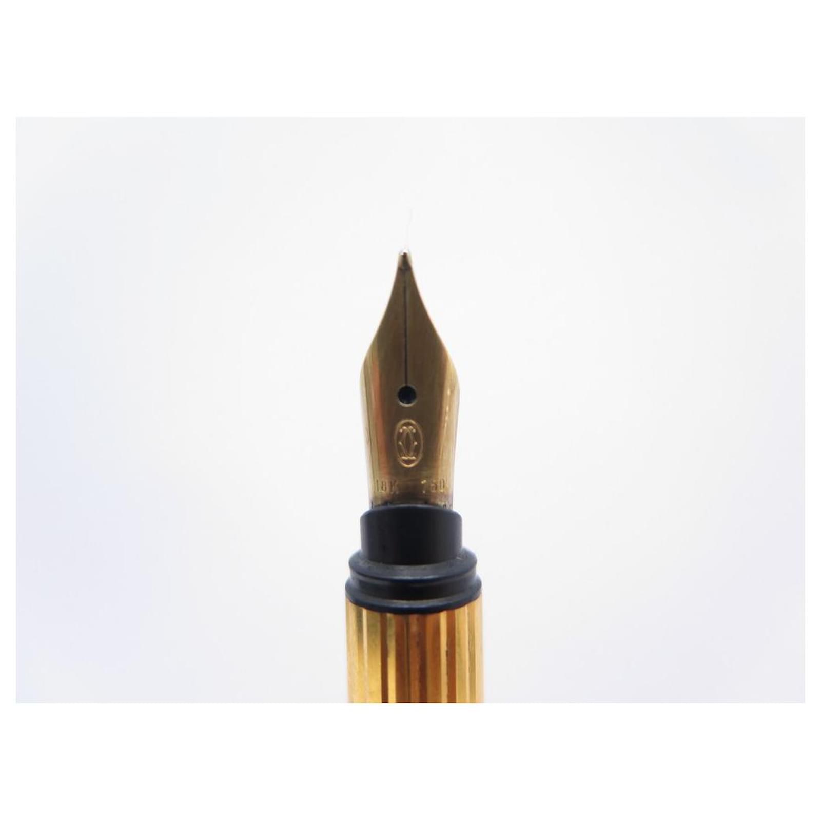 VINTAGE CARTIER TRINITY FOUNTAIN PEN IN GOLD PLATED FOUNTAIN PEN Golden ...