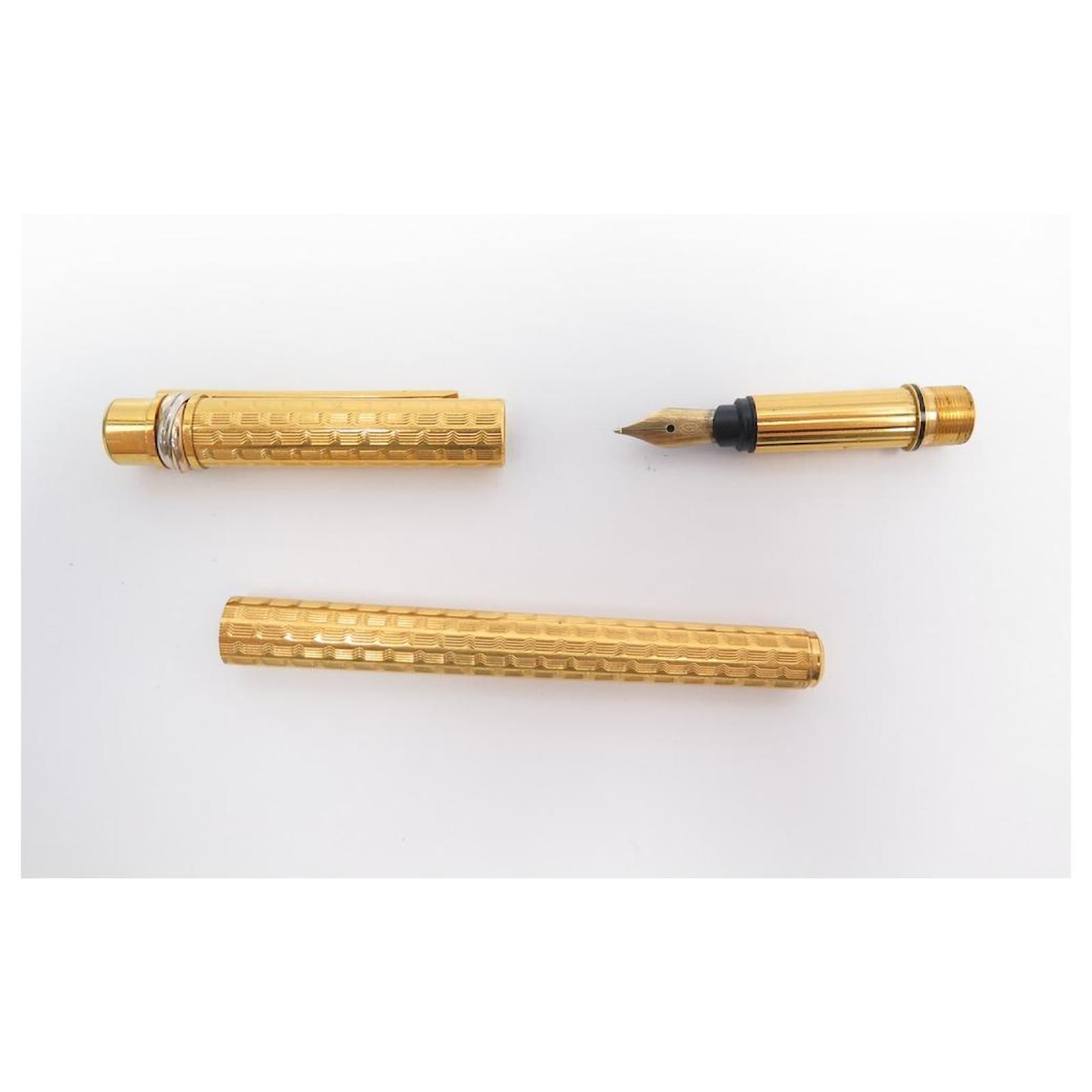 VINTAGE CARTIER TRINITY FOUNTAIN PEN IN GOLD PLATED FOUNTAIN PEN Golden ...