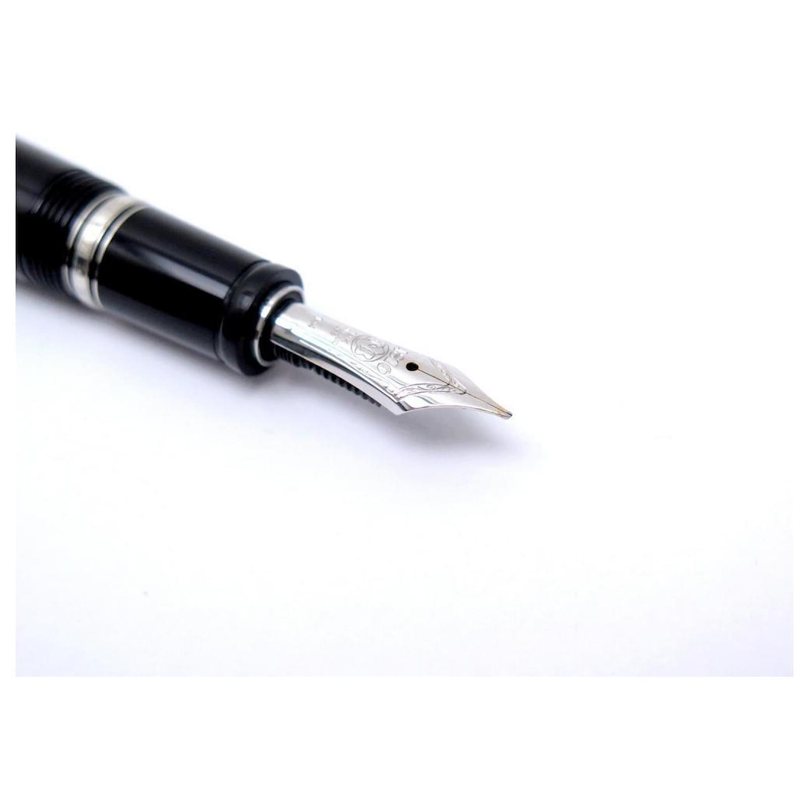 MONTBLANC BOHEME PLATINUM FOUNTAIN PEN IN BLACK RESIN BLACK FOUNTAIN ...