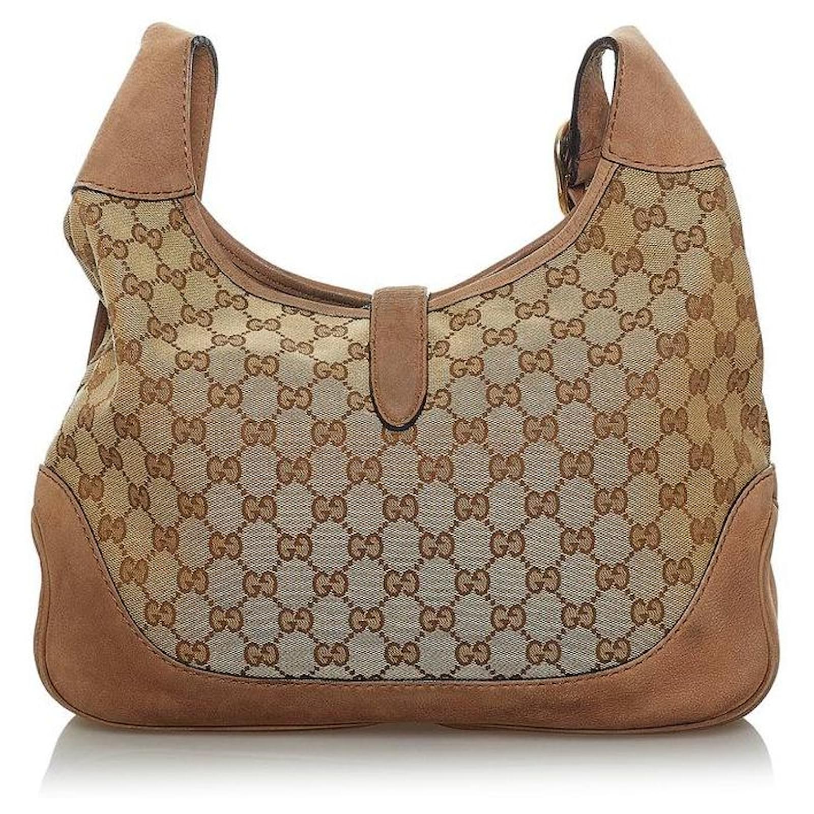 Gucci GG Suede New Jackie Hobo Bag Beige Cloth ref.617282 - Joli Closet