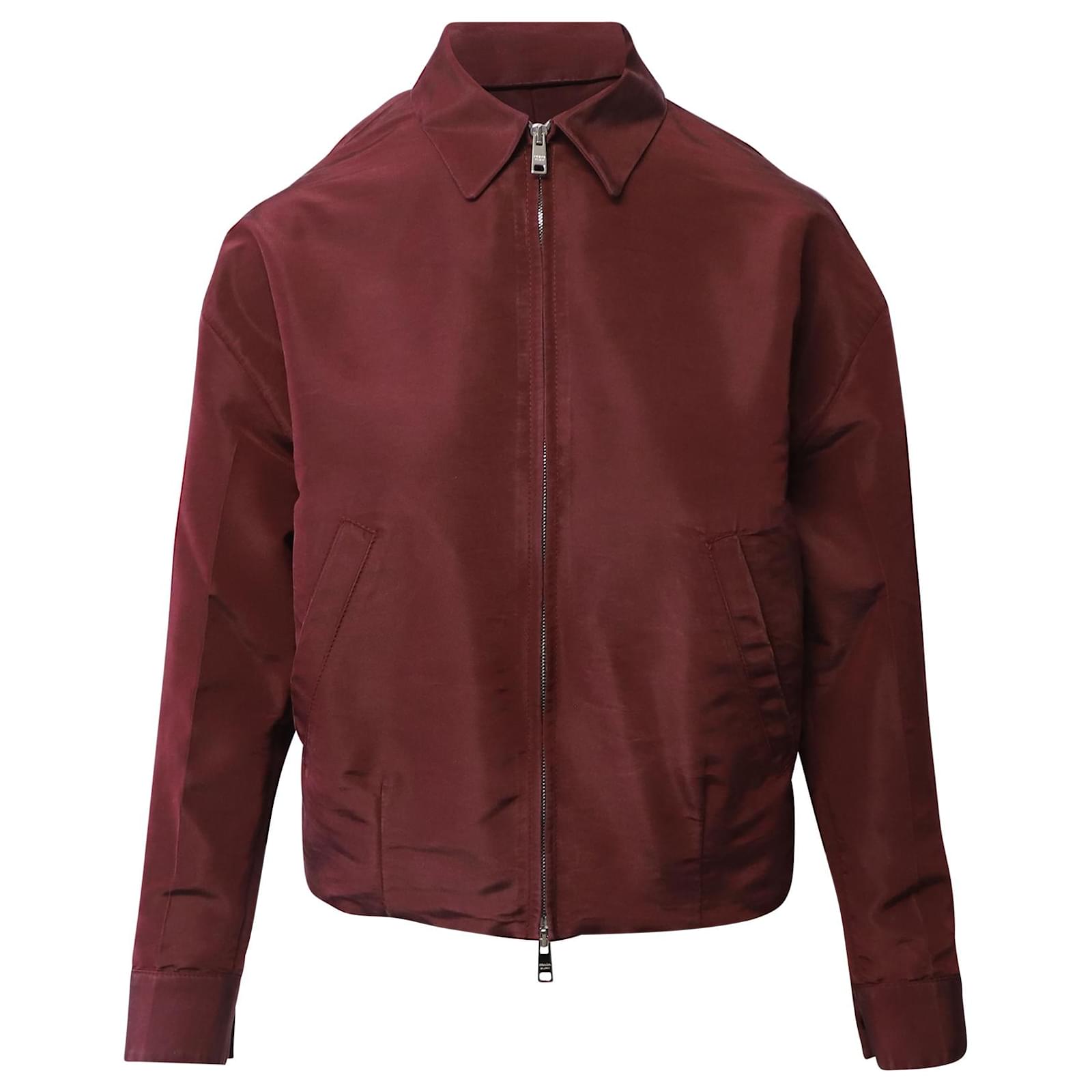 Prada Zip Up Jacket in Burgundy Polyester Dark red ref.617555 - Joli Closet