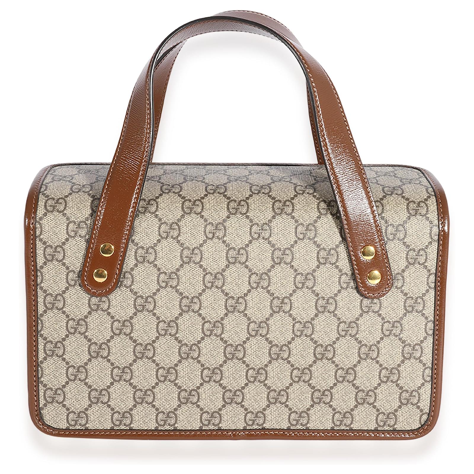 Gucci GG Supreme 1955 Tasche mit Horsebit-Obergriff Braun Leder ref ...