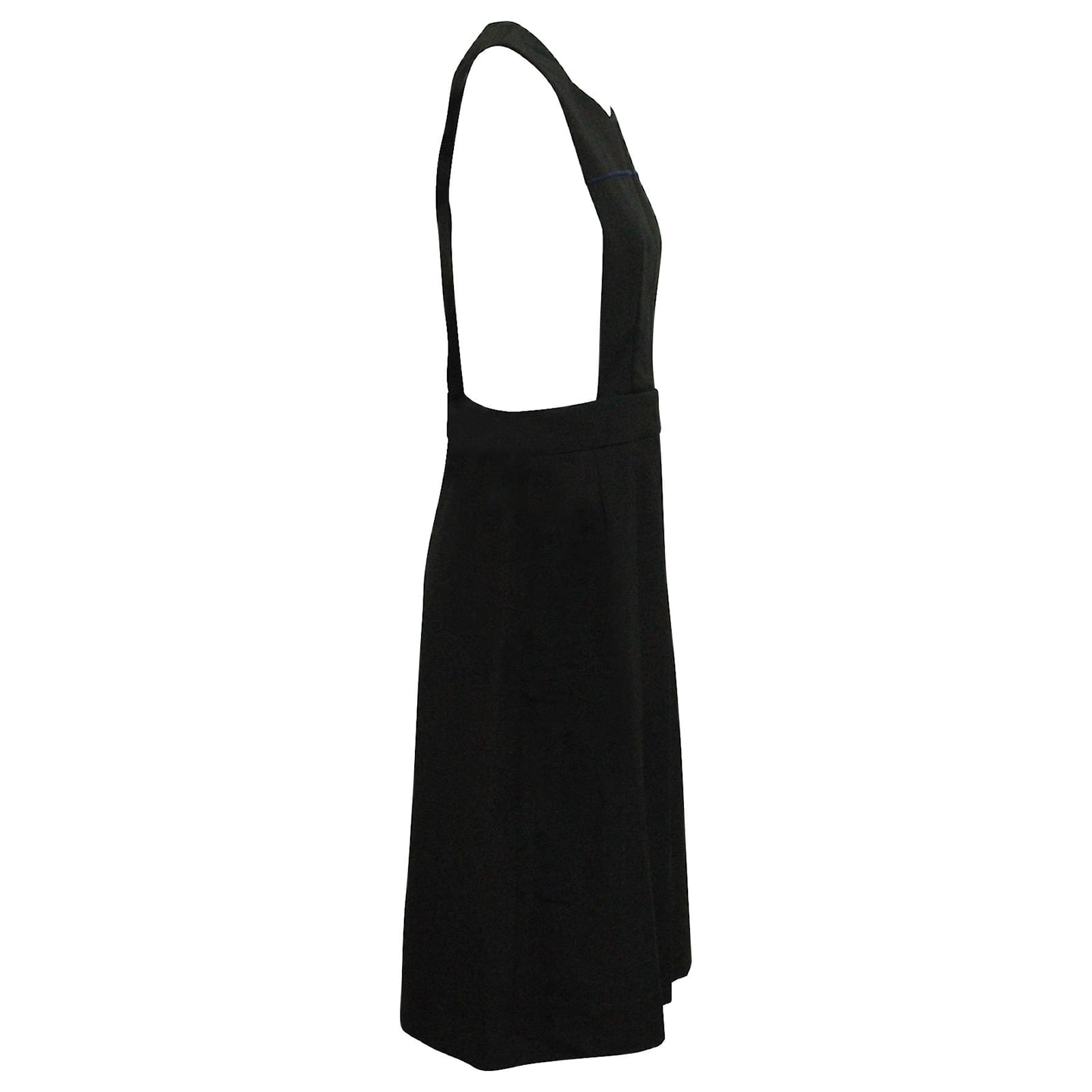 Robe chasuble plissée Comme Des Garcons en laine noire Coton ref.617672 ...