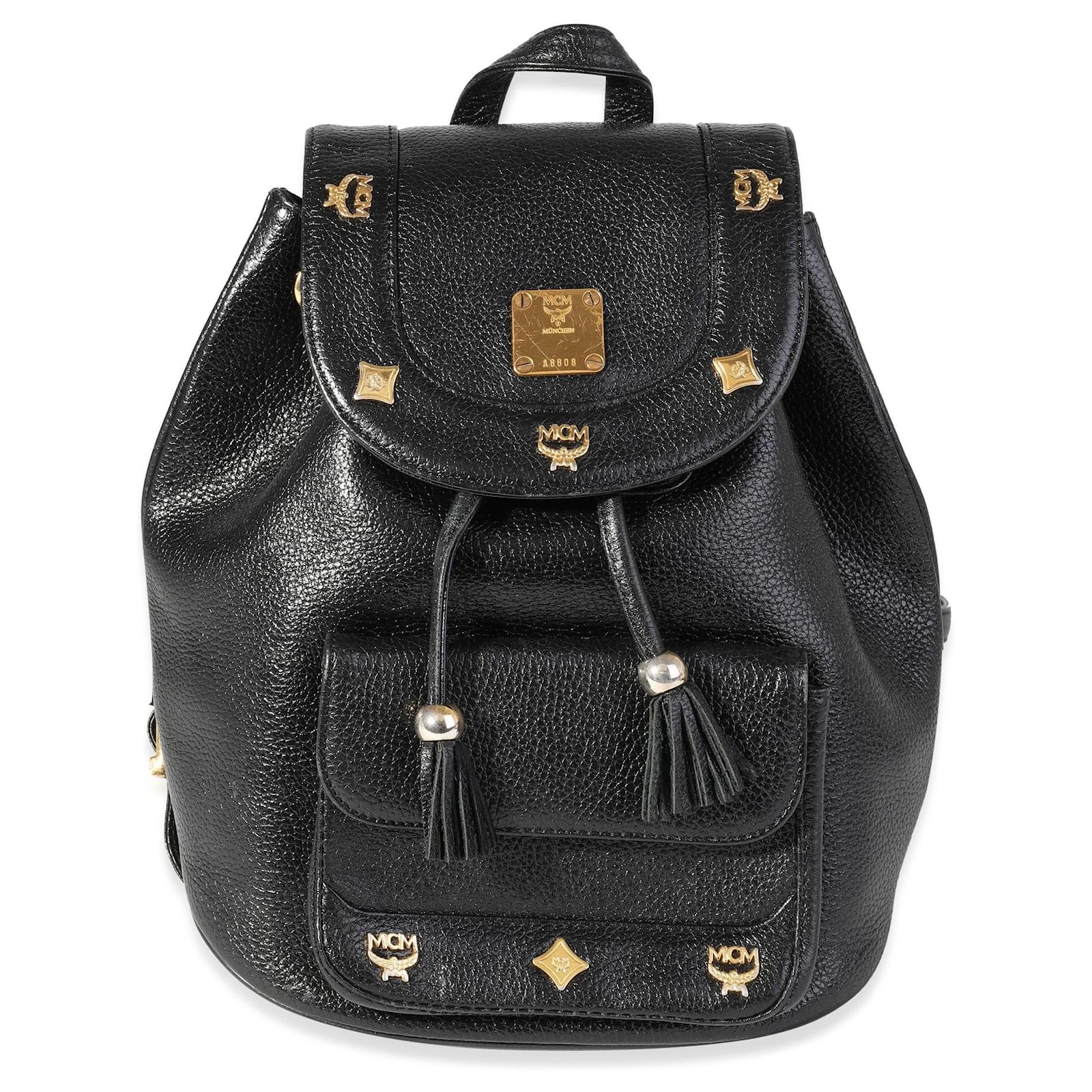 Mcm Vintage Black Leather Backpack ref.617682 - Joli Closet