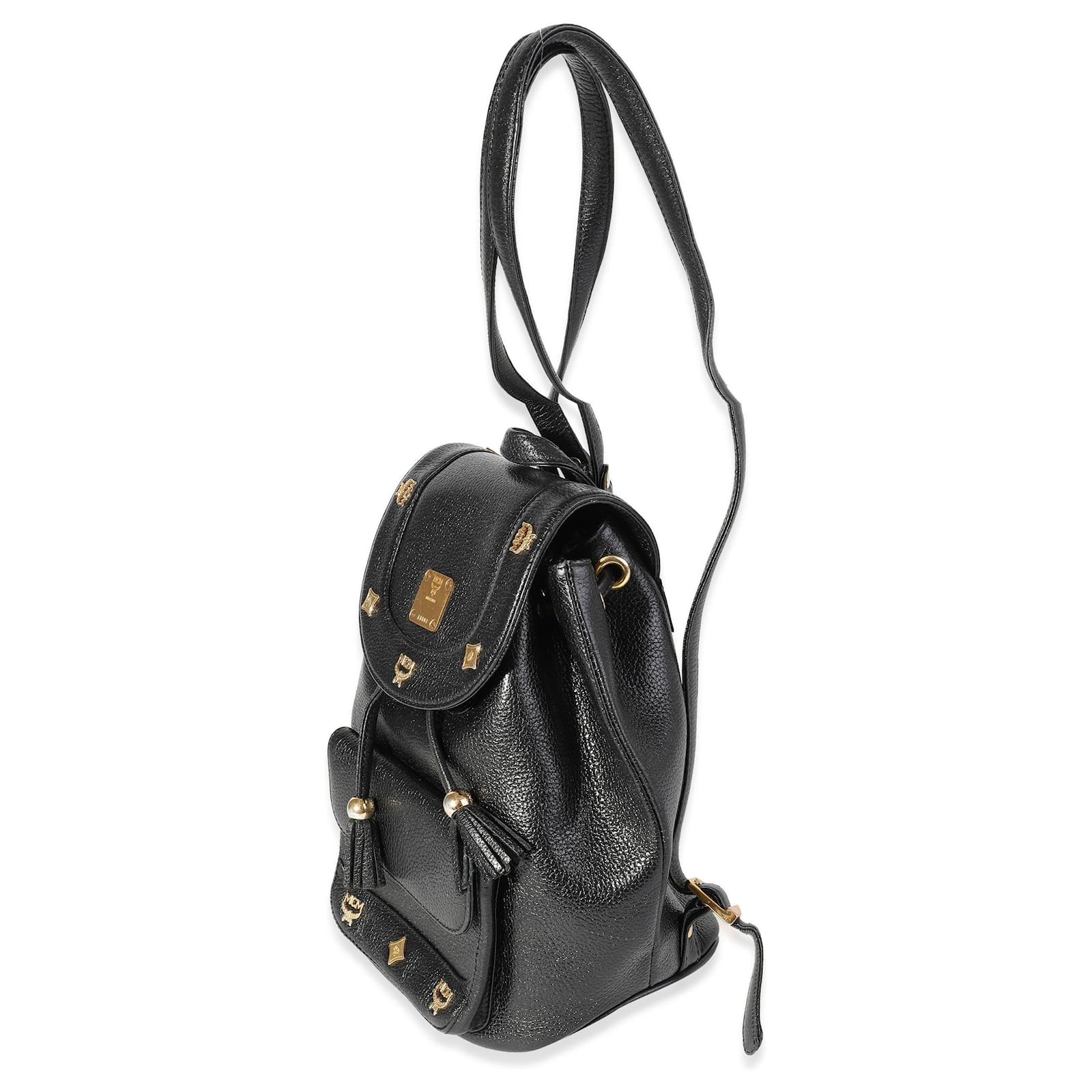 Mcm Vintage Black Leather Backpack ref.617682 - Joli Closet